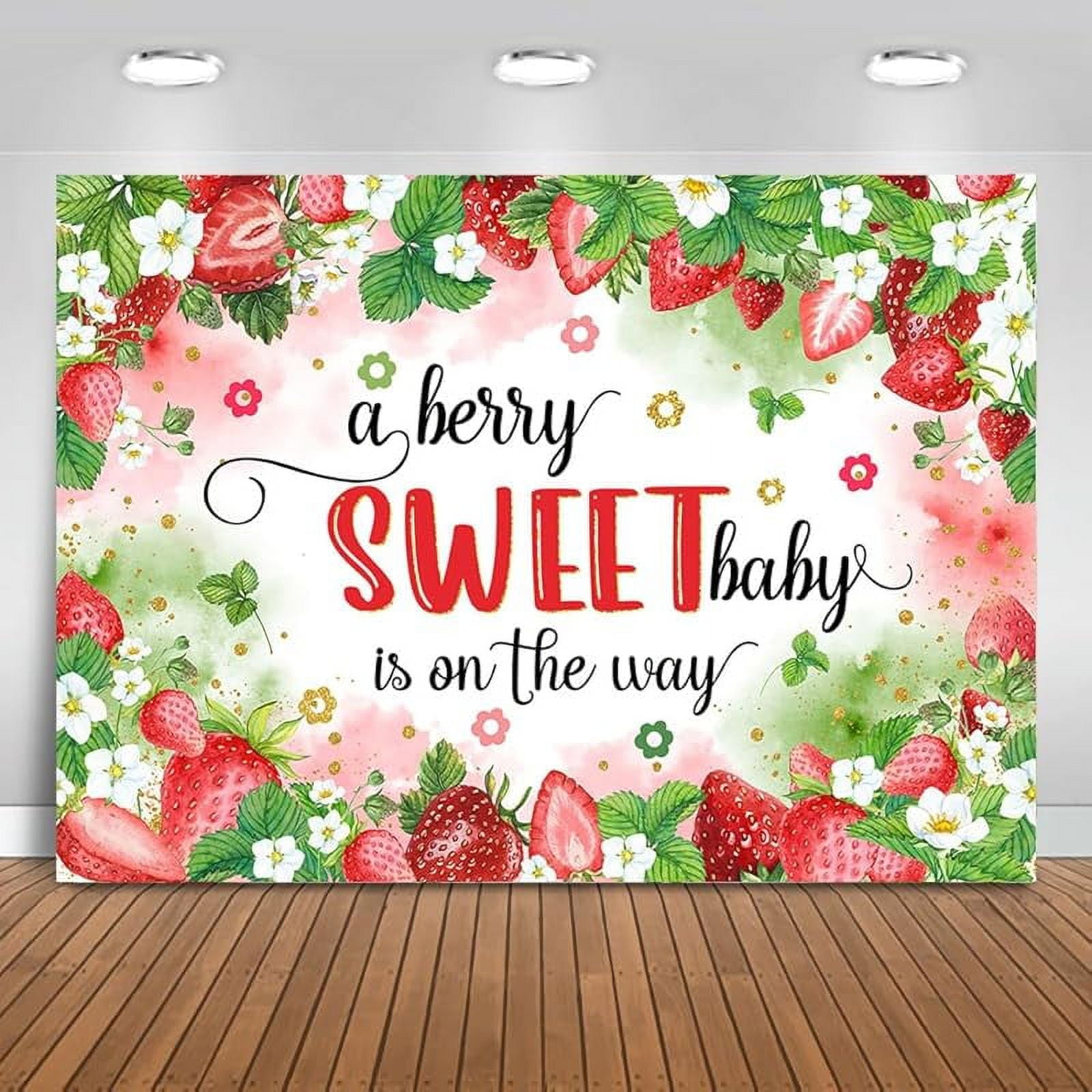 Strawberry Backdrop Berry Sweet First Birthday Party Background Fruits ...