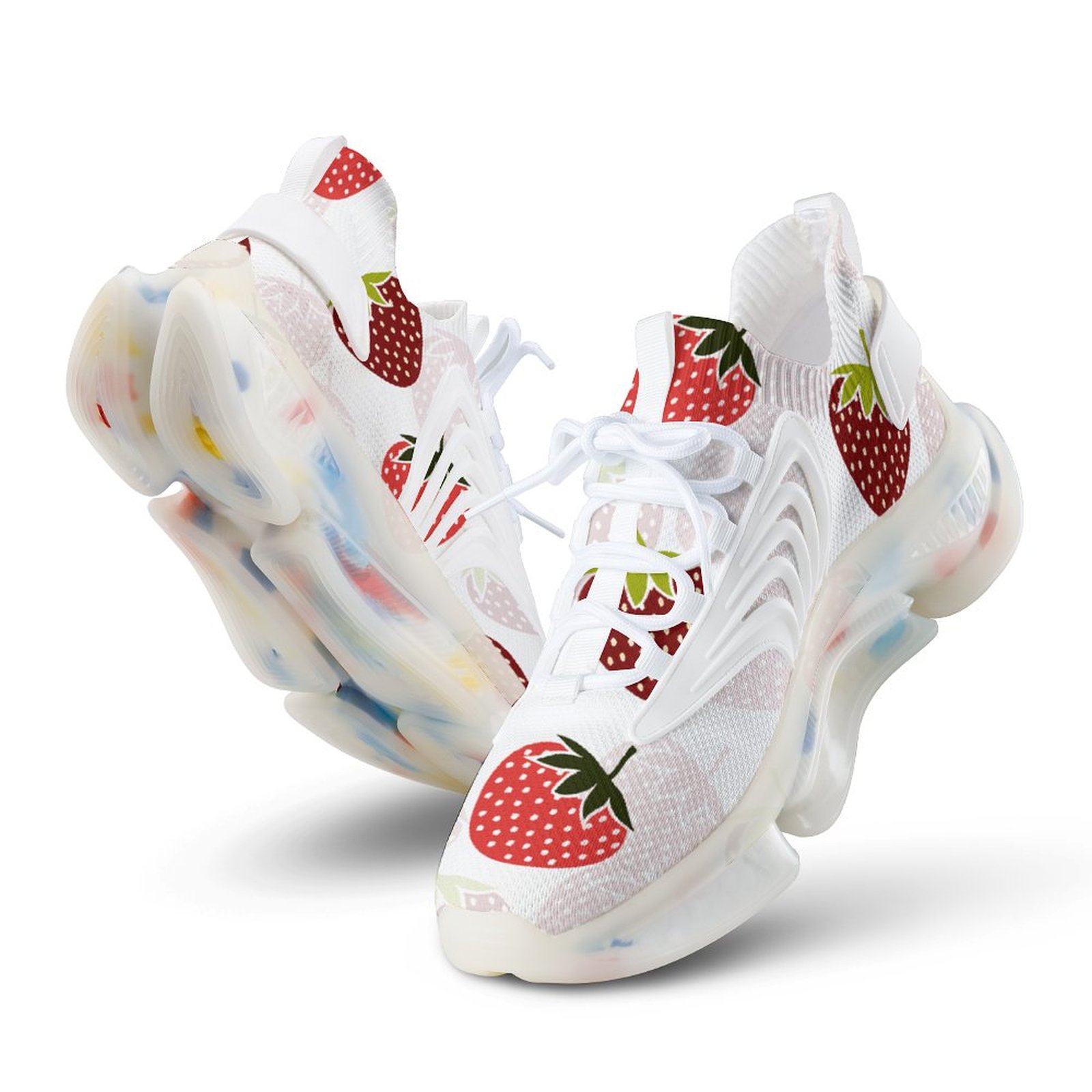 Strawberry Background Walking Shoes for Men Woman Lightweight Tennis ...