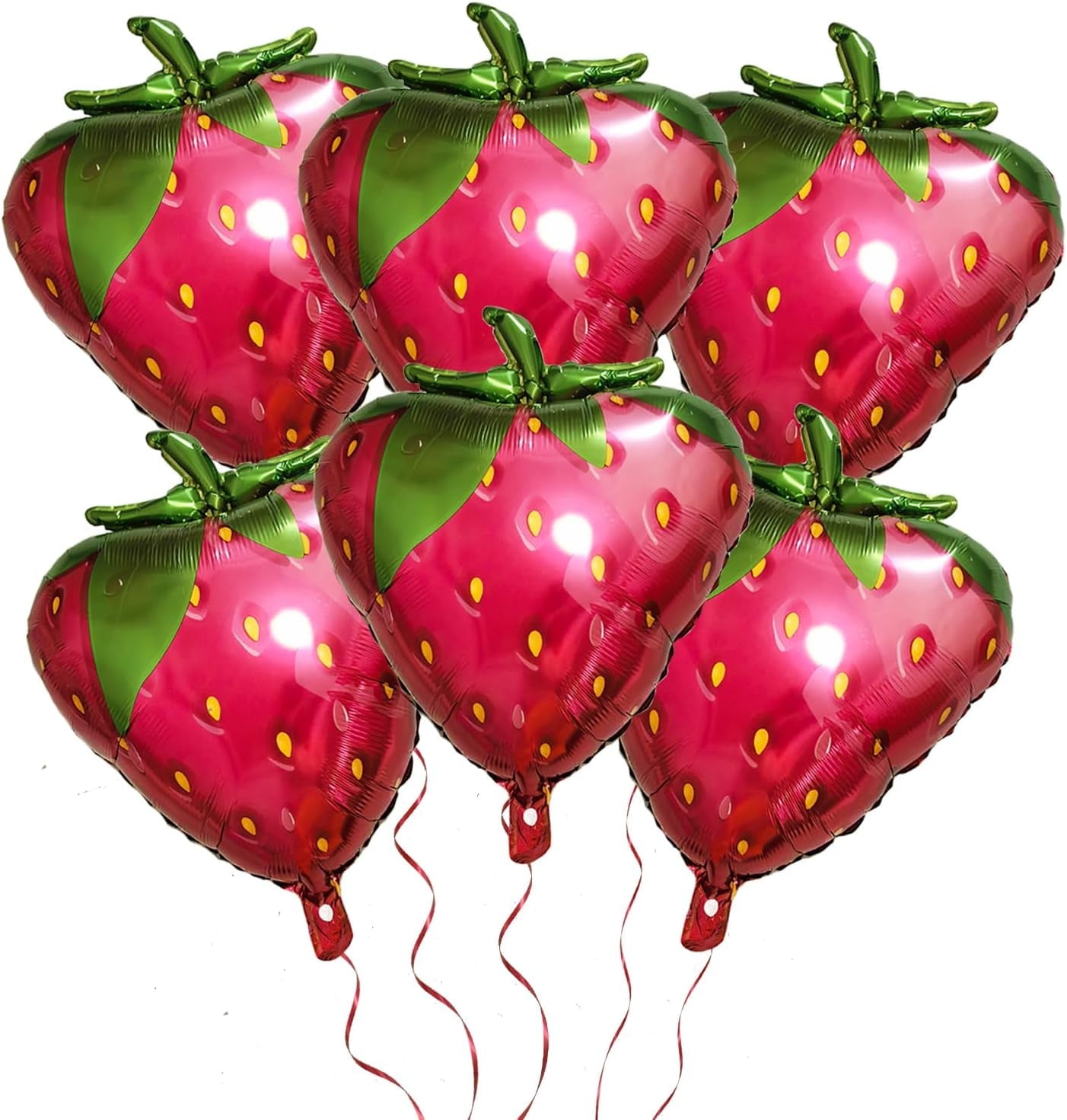 Strawberry Balloons, 6 Pcs Sweet Fruit Balloons for Birthday Party ...