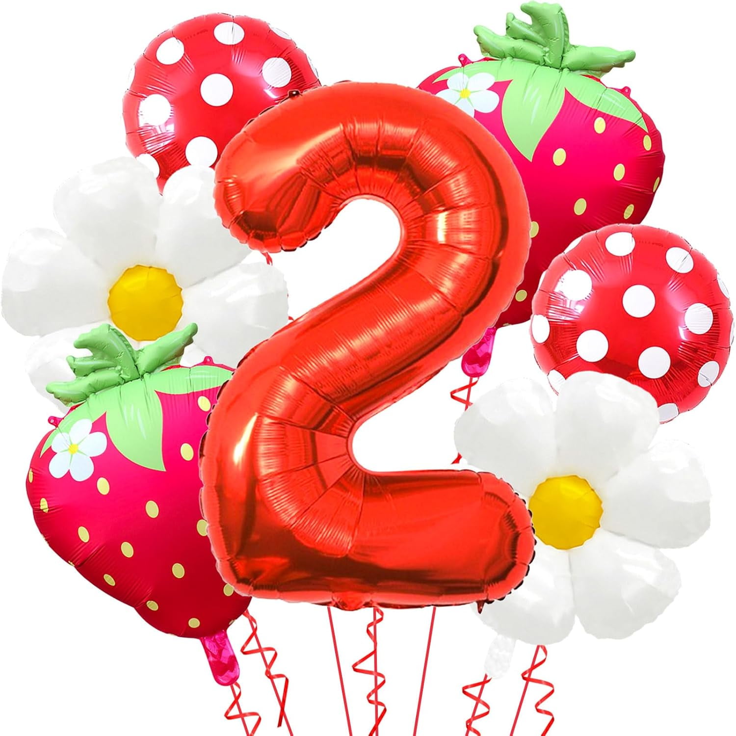 Strawberry Balloons Berry Second Birthday Decor, 40 Inch Mylar Red ...