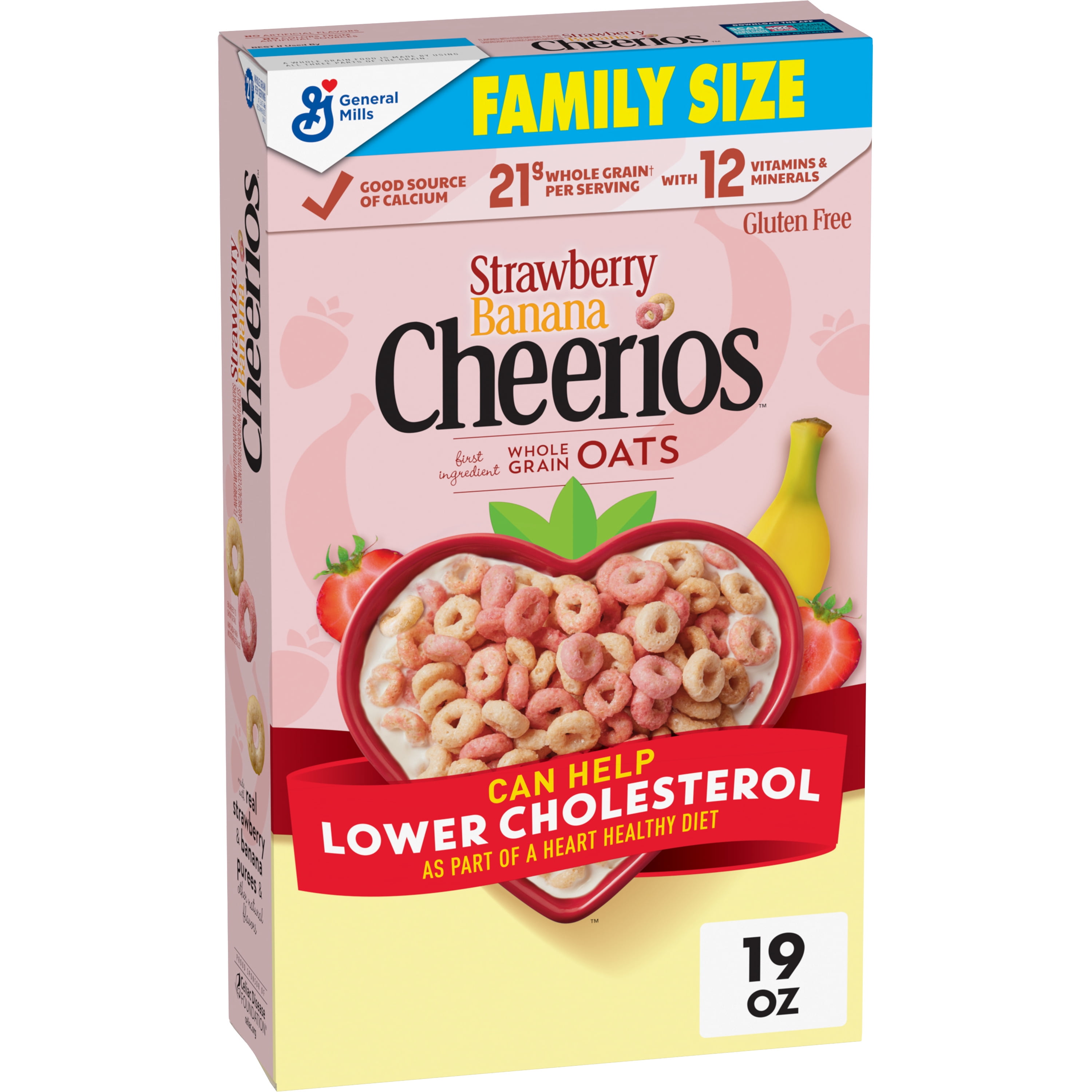 Strawberry Banana Cheerios, Heart Healthy Cereal, Family Size, 19 OZ ...