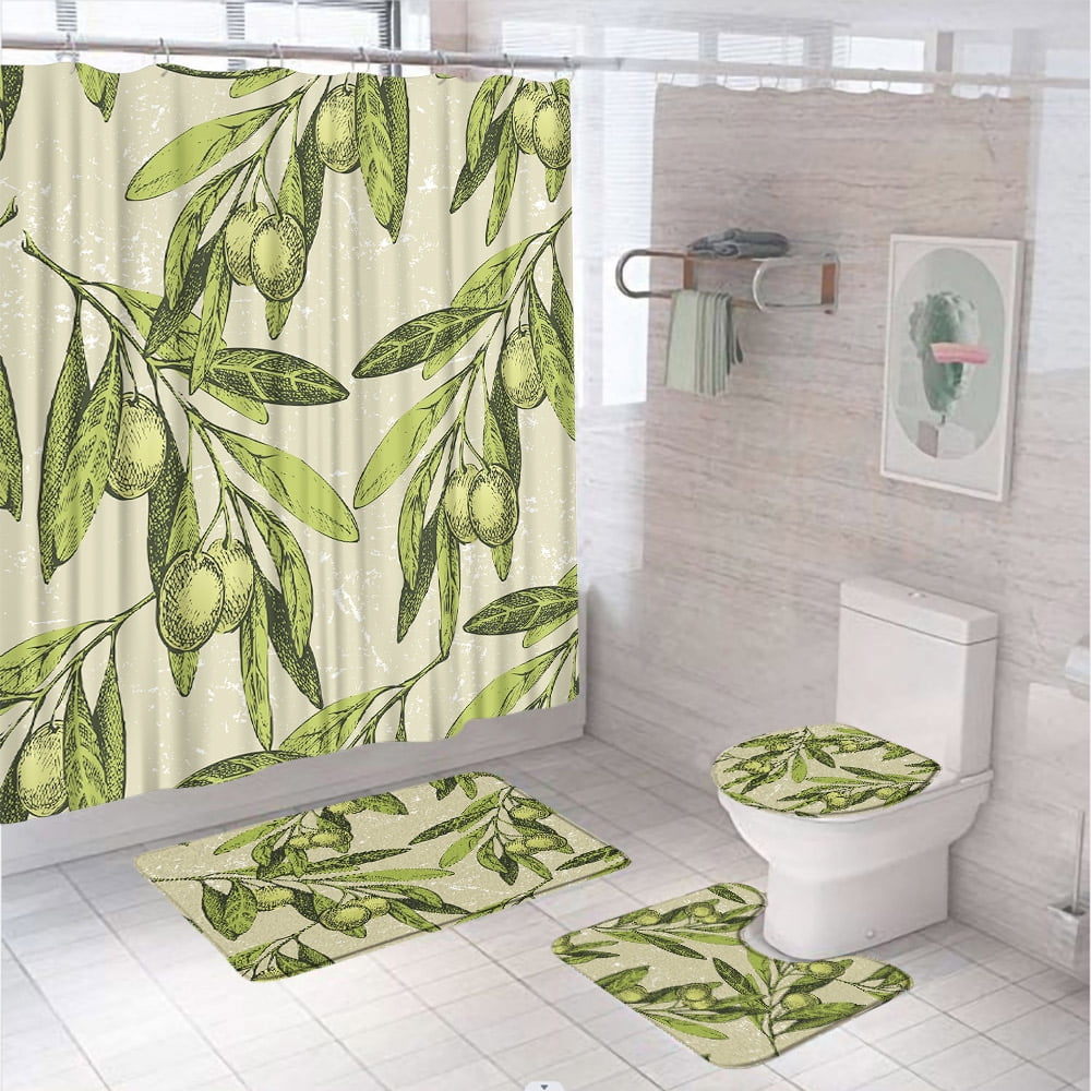 Strawberry Bathroom Curtains Fabric Summer Fruit Shower Curtain for Kid ...