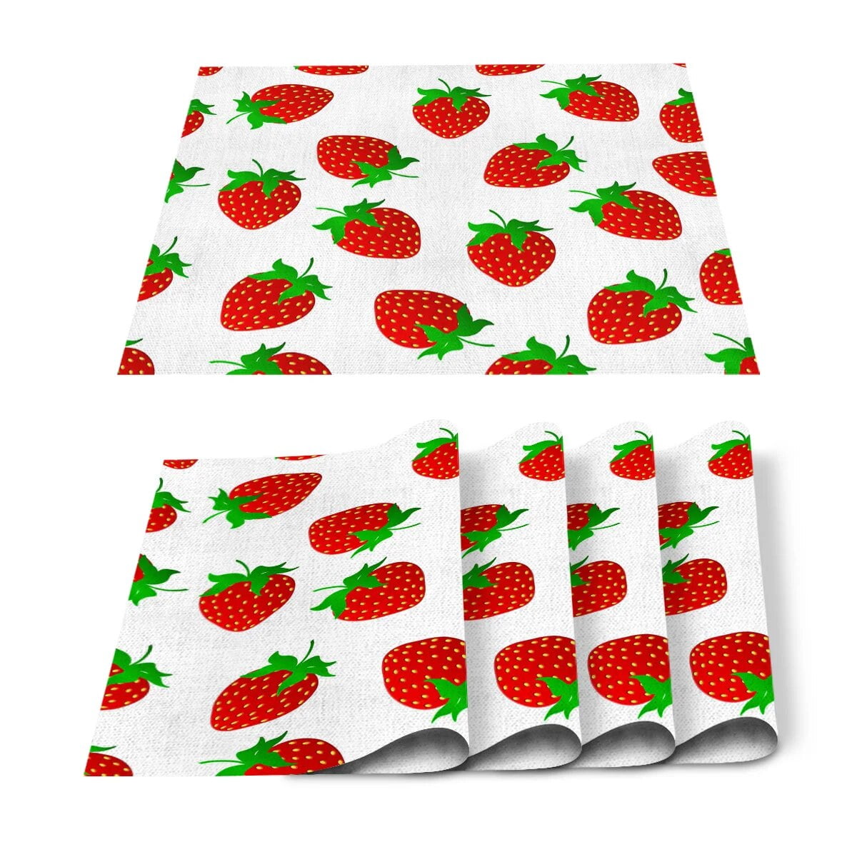 Strawberry Berries Fruits Pattern Table Mat Kitchen Decoration Placemat ...