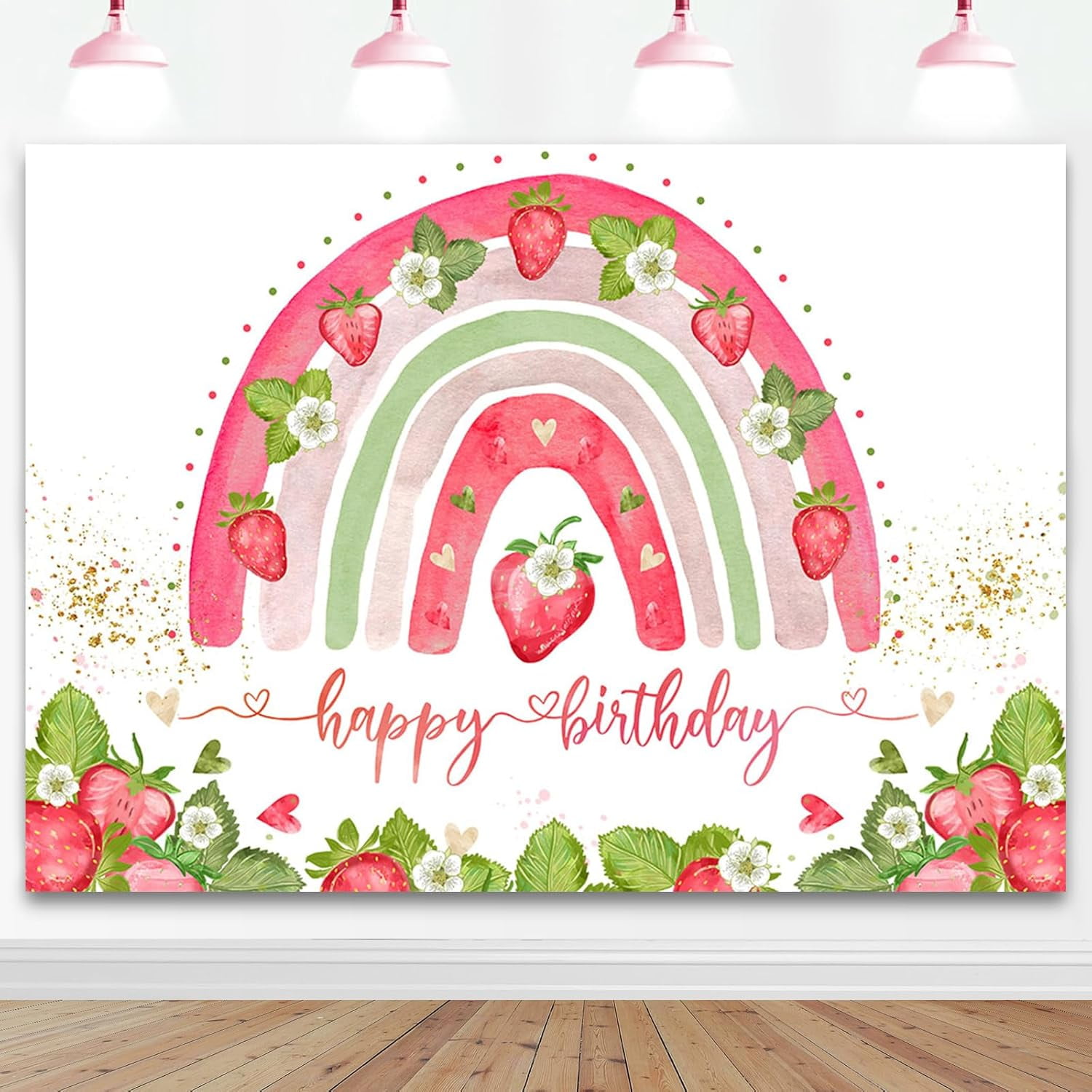 Strawberry Birthday Backdrop Sweet Berry Birthday Girls Birthday Party ...