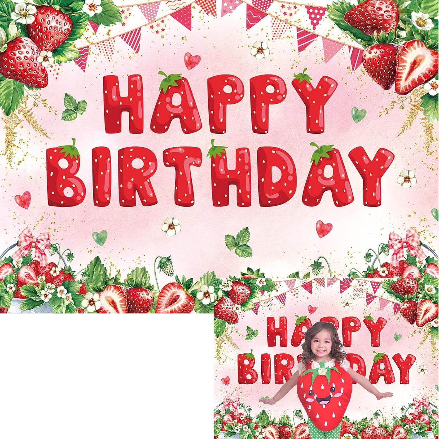 Strawberry Birthday Beautiful Backdrop Strawberry Shortcake Party ...