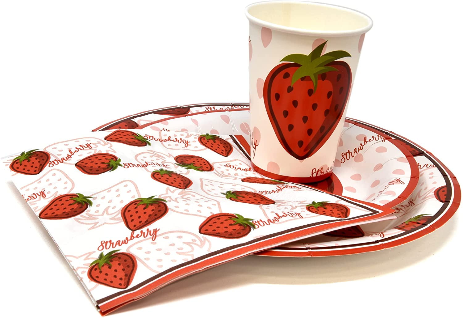 Strawberry Birthday Party Supplies Tableware Set 24 9 Paper Dinner