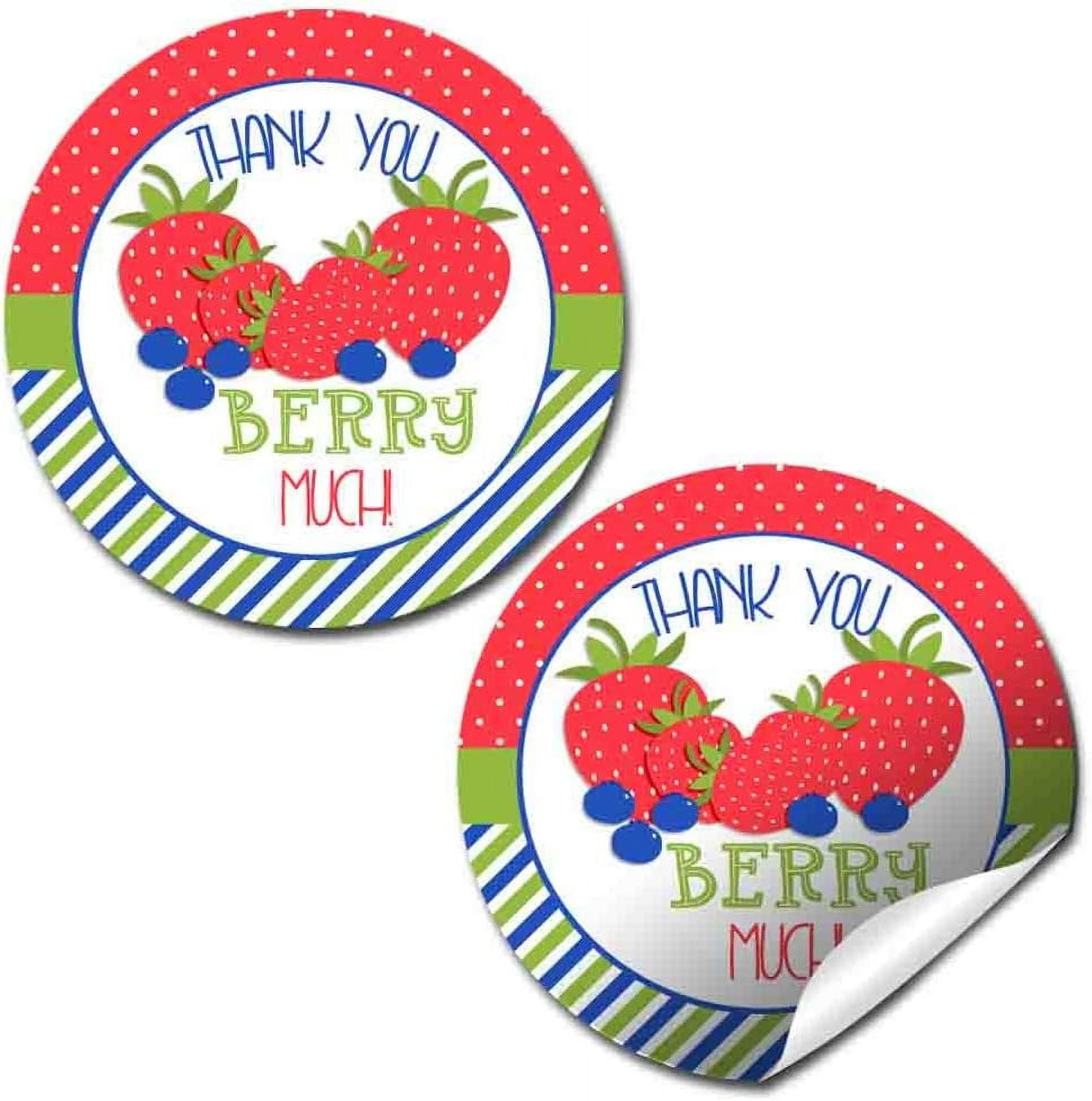 Strawberry & Blueberry Birthday Party Thank You Sticker Labels, 40 2 ...