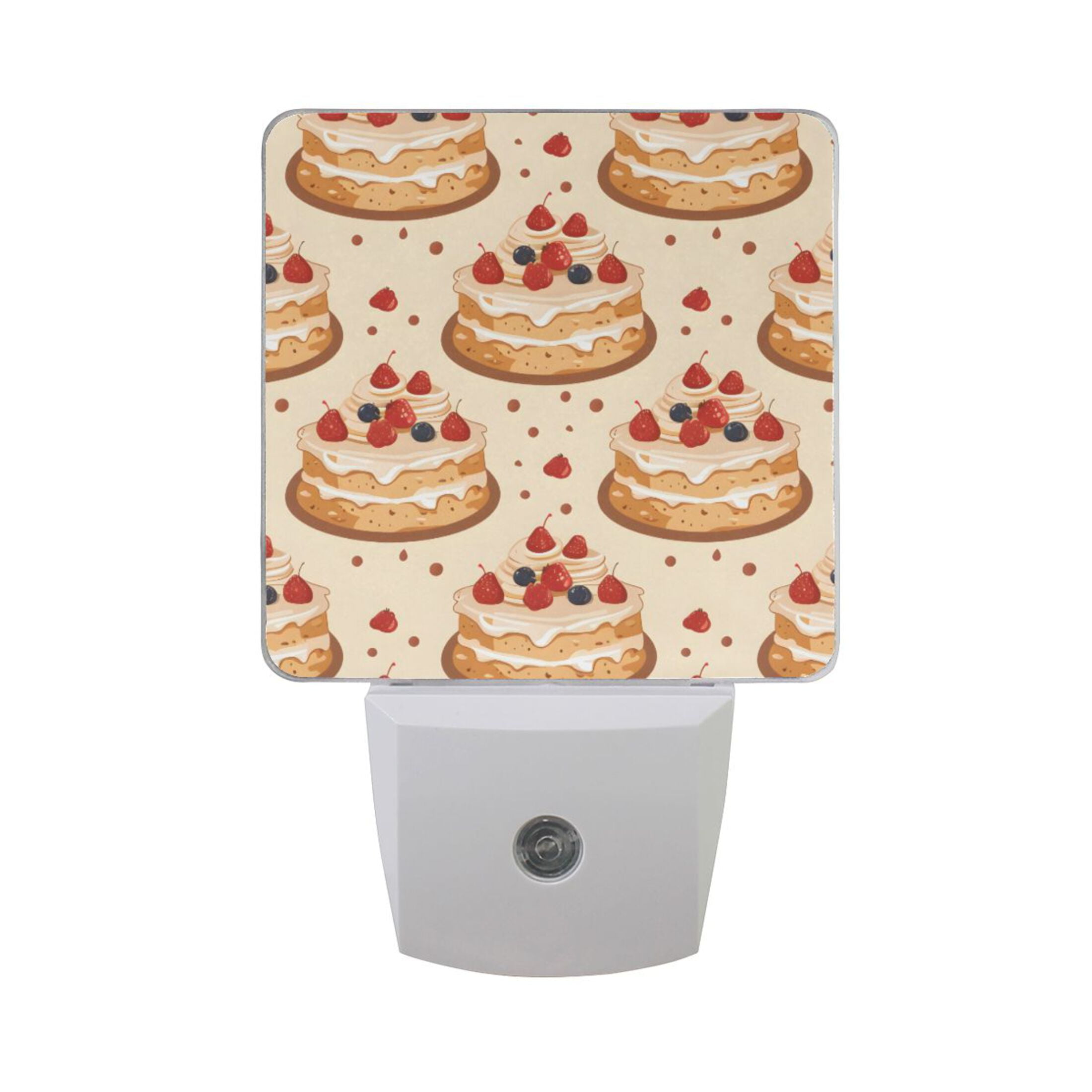 Strawberry Blueberry Cake LED Night Light Dusk to Dawn Sensor 2 Pack ...