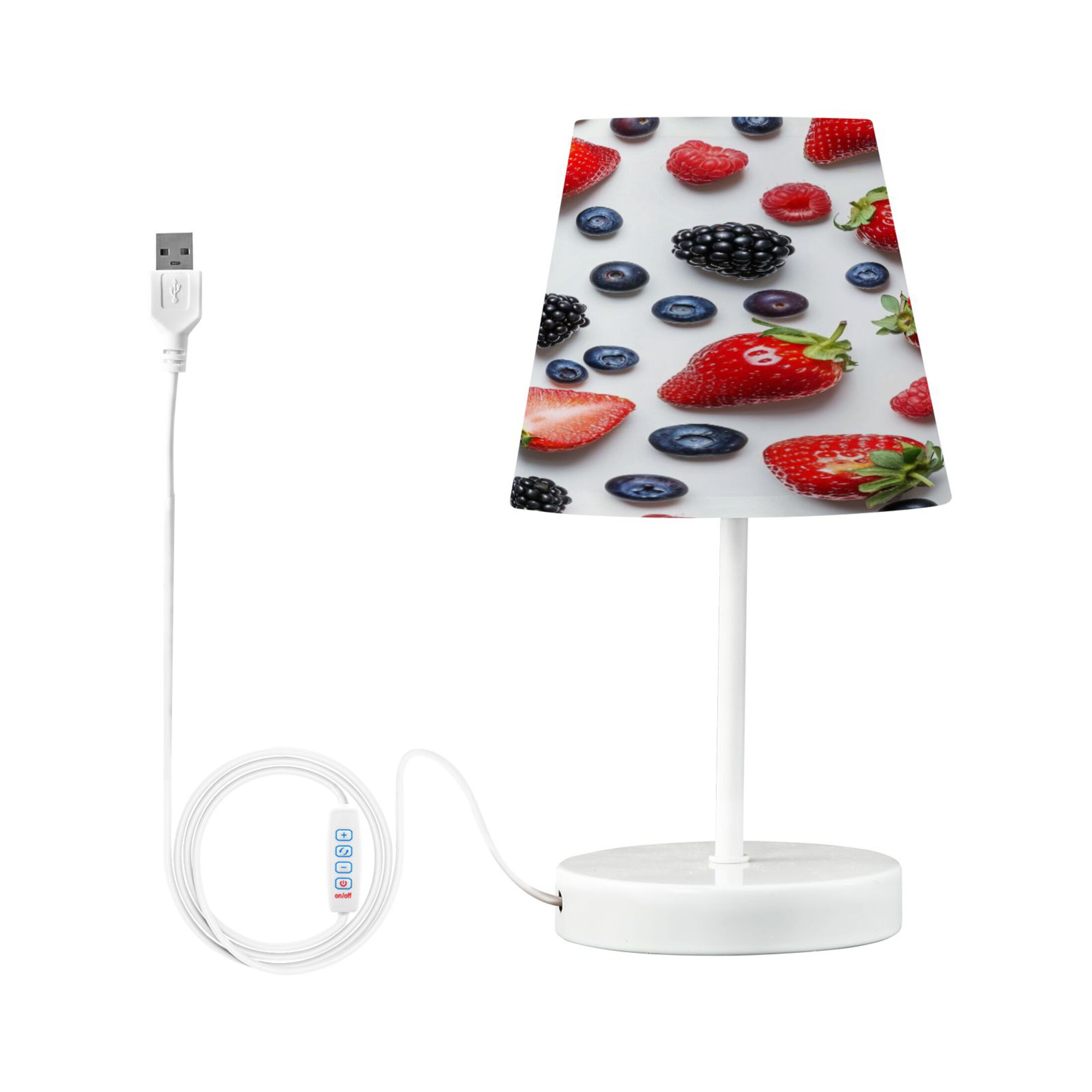 Strawberry Blueberry Raspberry Desk Lamp LED Table Nightstand Lamps ...
