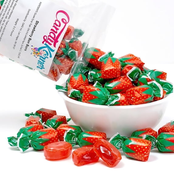 Strawberry Bon Bons Hard Candy Individually Wrapped, Soft Strawberry ...