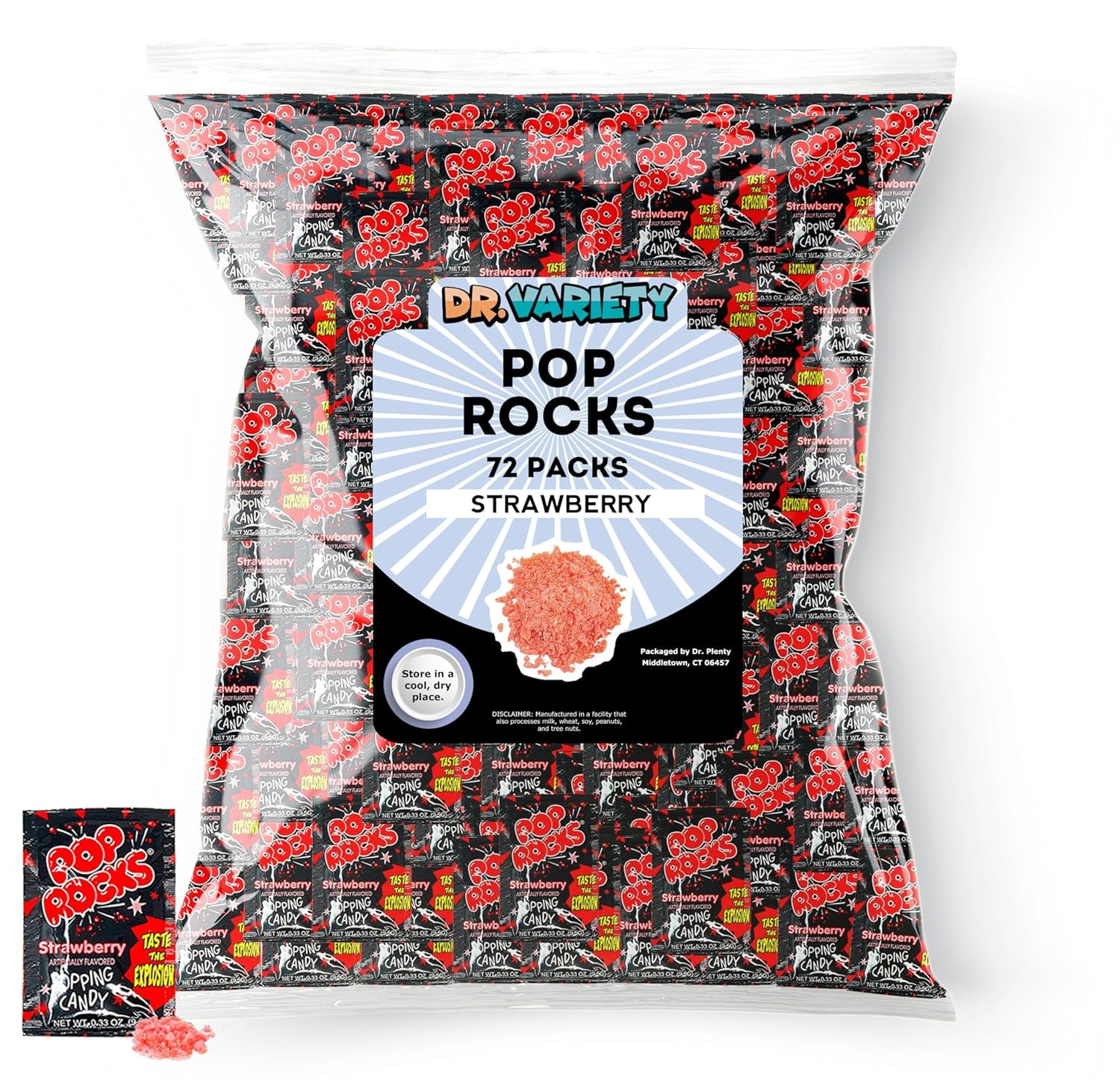 Strawberry Bulk (0.33oz) - 72 Pack of Straw Berry Flavored - Crackling ...