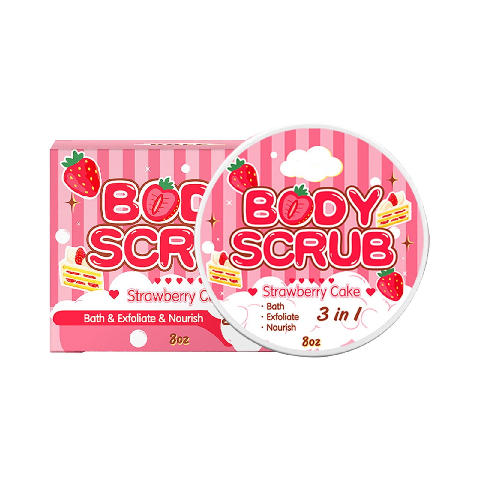 Strawberry Cake Body Scrub Deep Cleansing Nourishes Fragrance ...