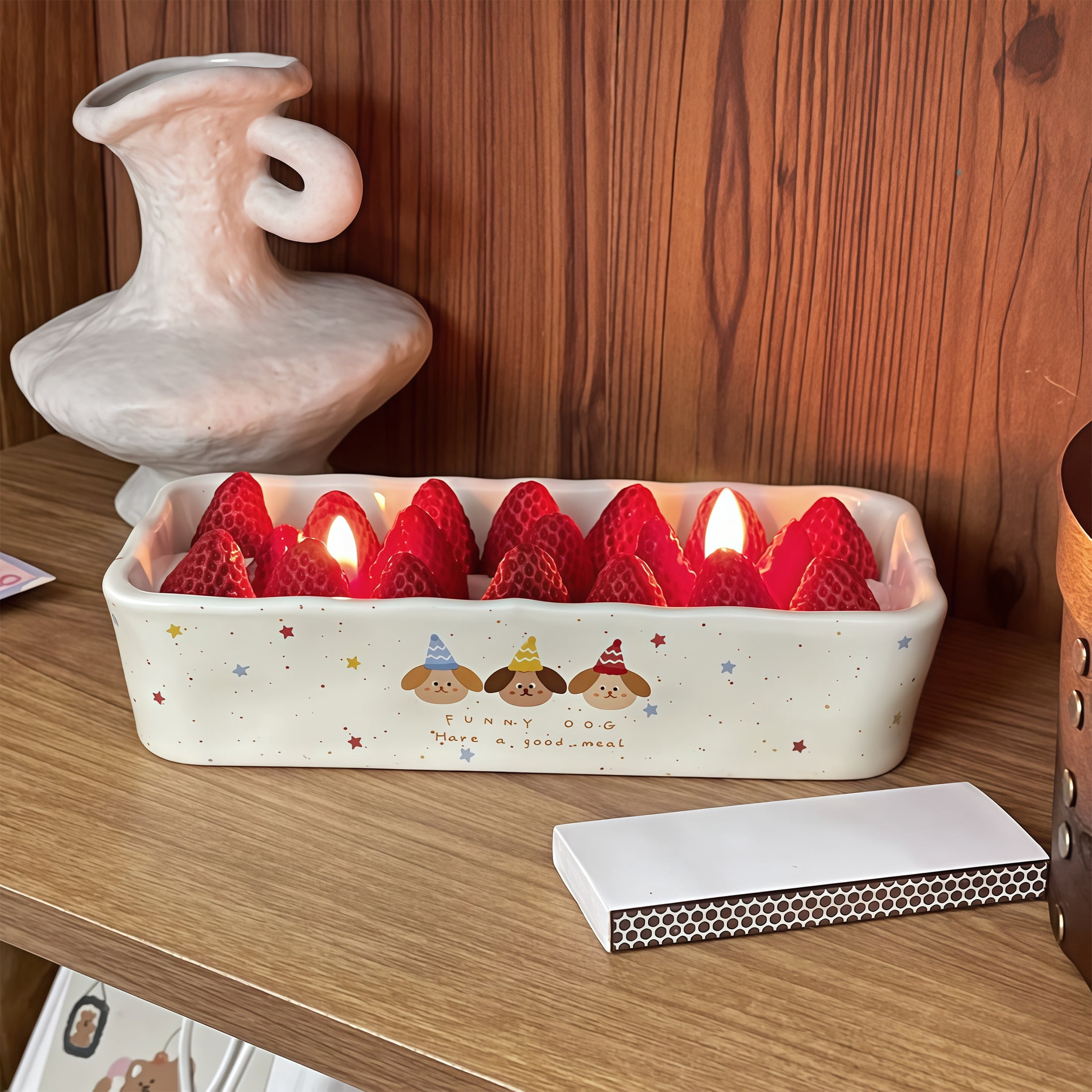 Strawberry Cake Scented Candle – Dual Wick Aromatherapy Candle with ...