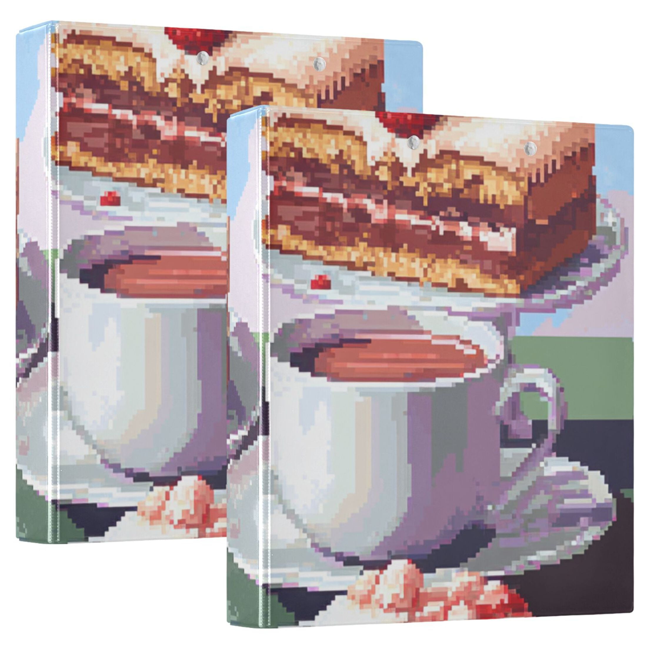 Strawberry Cakes Coffee 3 Ring Binders 1.5 inch Hardcover File Folders ...