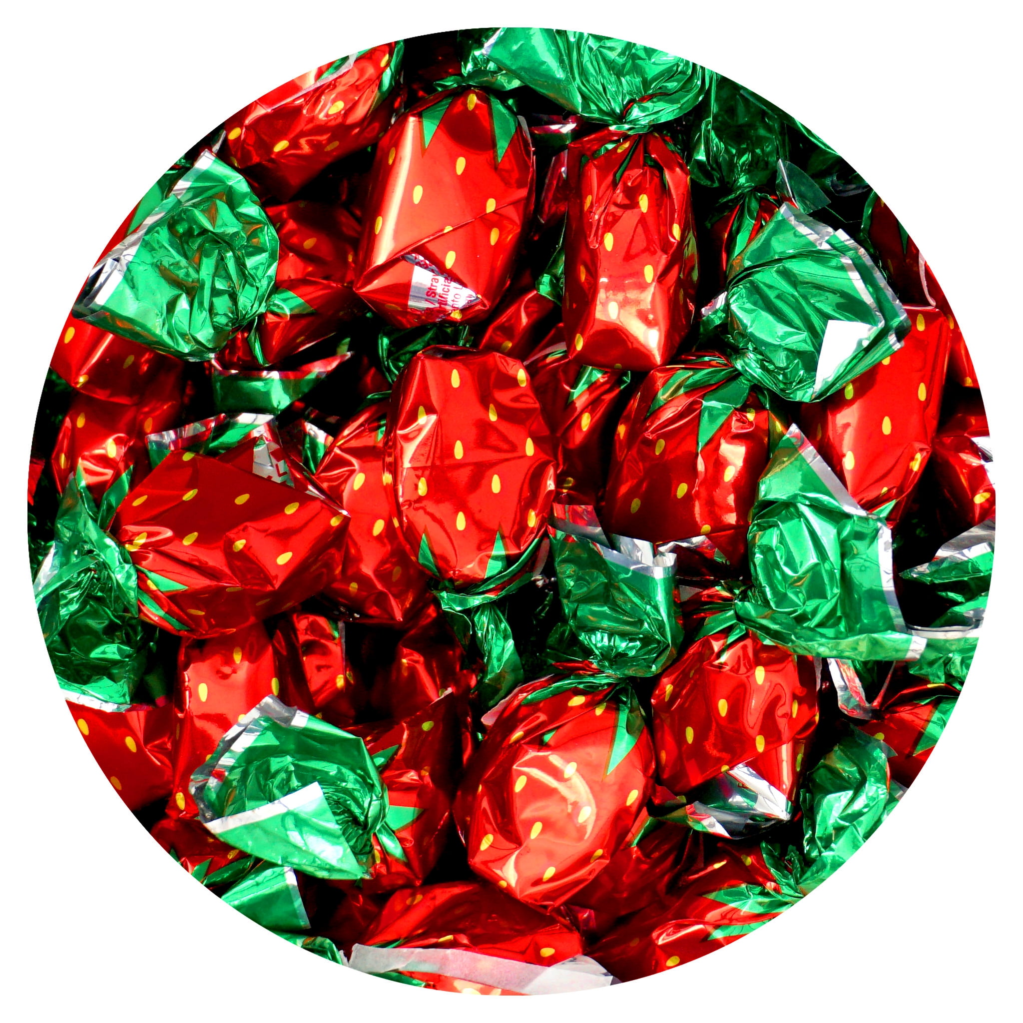 Strawberry Candy, 1 Pound (Approx. 75 pcs.) Strawberry Bon Bons Hard ...