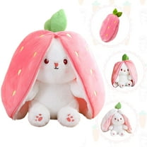 Joyivity Reversible Carrot & Strawberry Bunny Stuffed Animal, Cute Soft ...