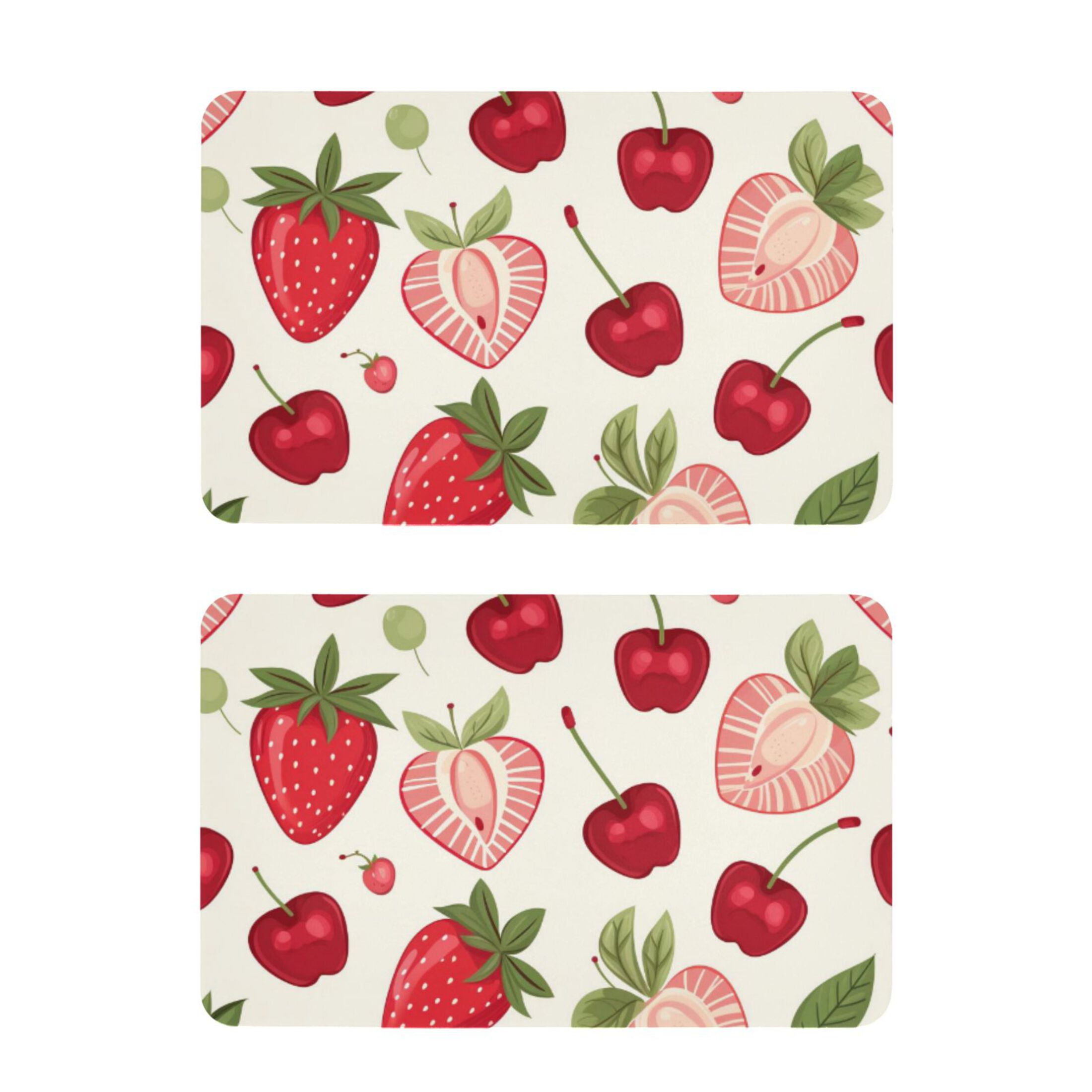 Strawberry Cherries Berries Refrigerator Magnet Stickers Square Fridge ...
