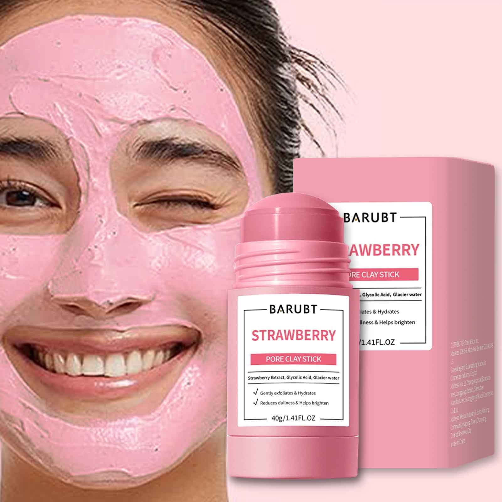 Strawberry Clay Mask Stick for Blackhead Removal & Oil Control - Deep ...