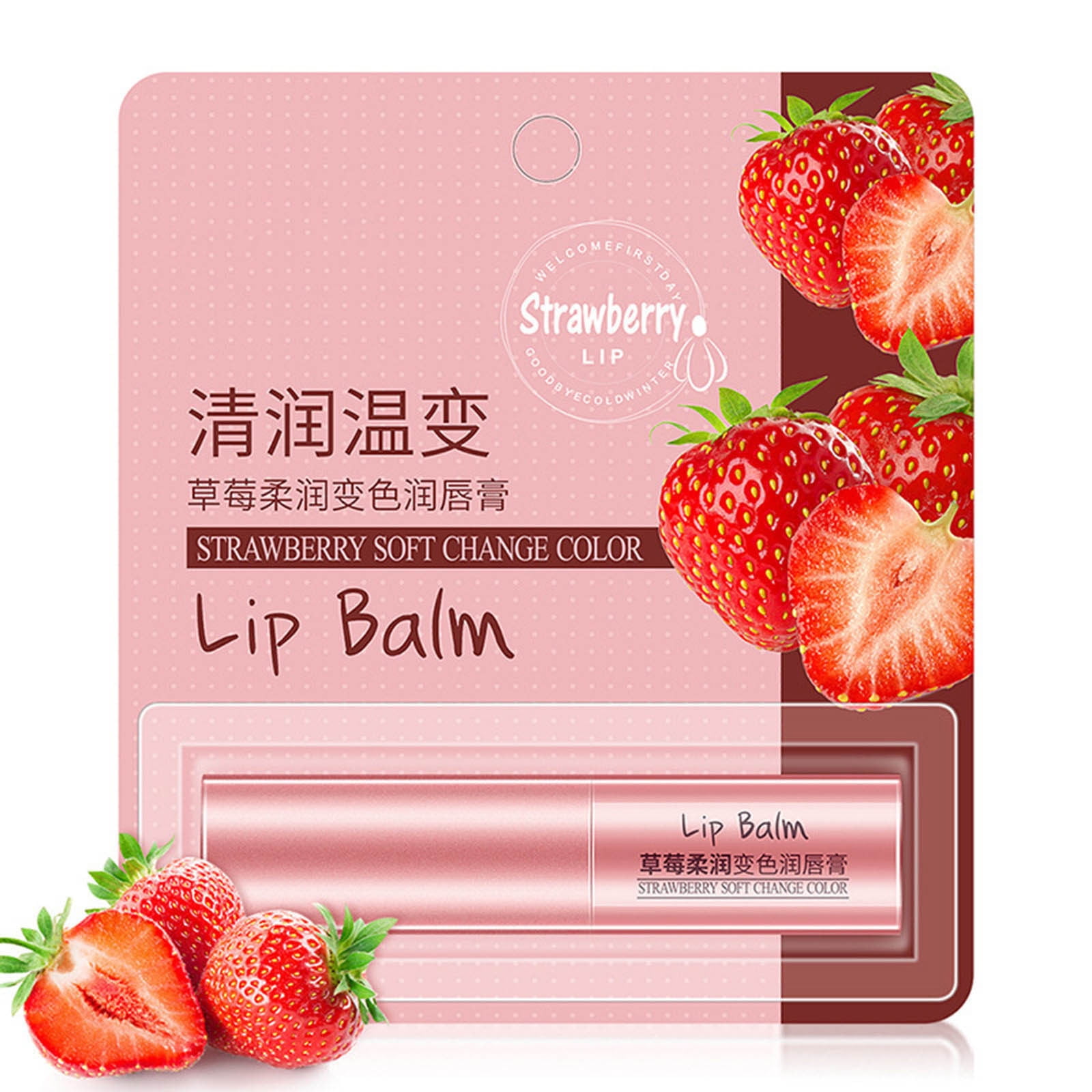 Strawberry Color Changing Lipstick, Moisturizing pH Reactive Lip Balm ...