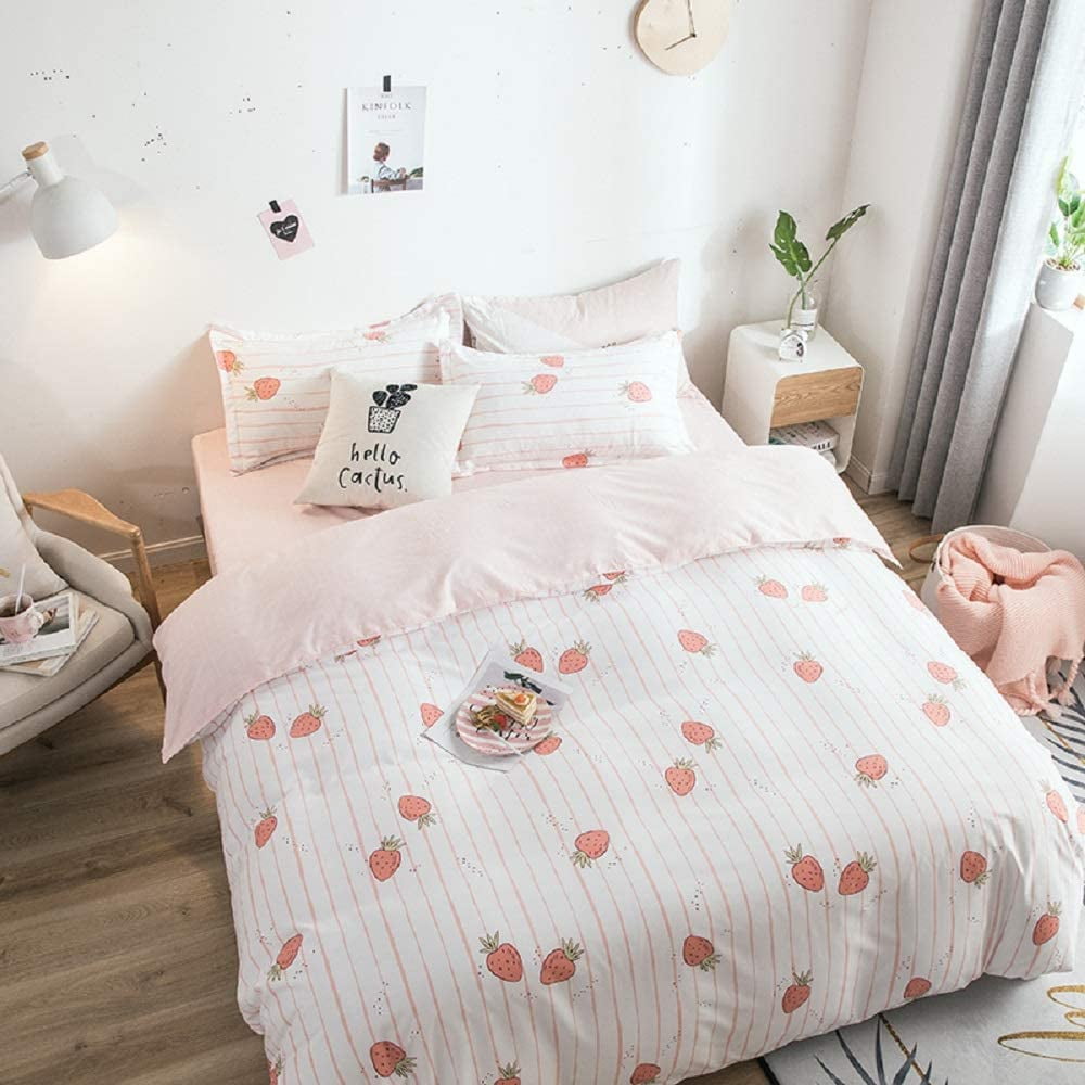 Strawberry Comofrter Cover, Cute Fruit Duvet Cover Full Size, Kawaii ...