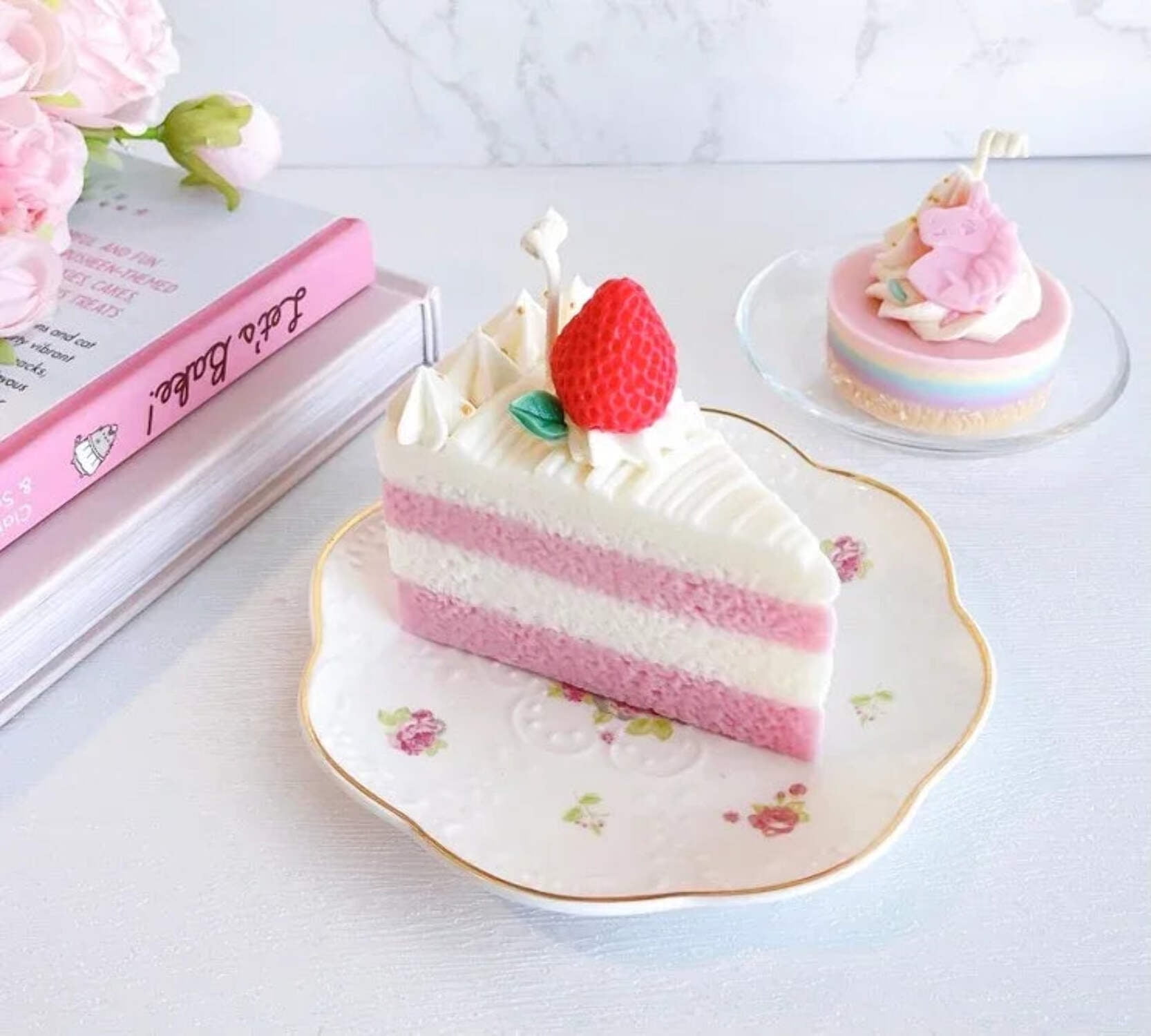 Strawberry Cream Cake Slice Mini Dessert Candle - Walmart.com