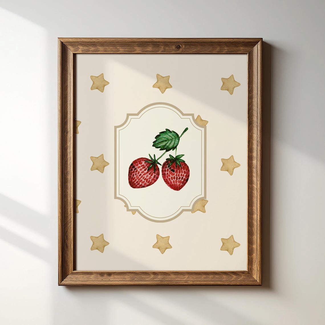 Strawberry Cream Starry Vintage Illustration Print, Art Print, Trendy ...