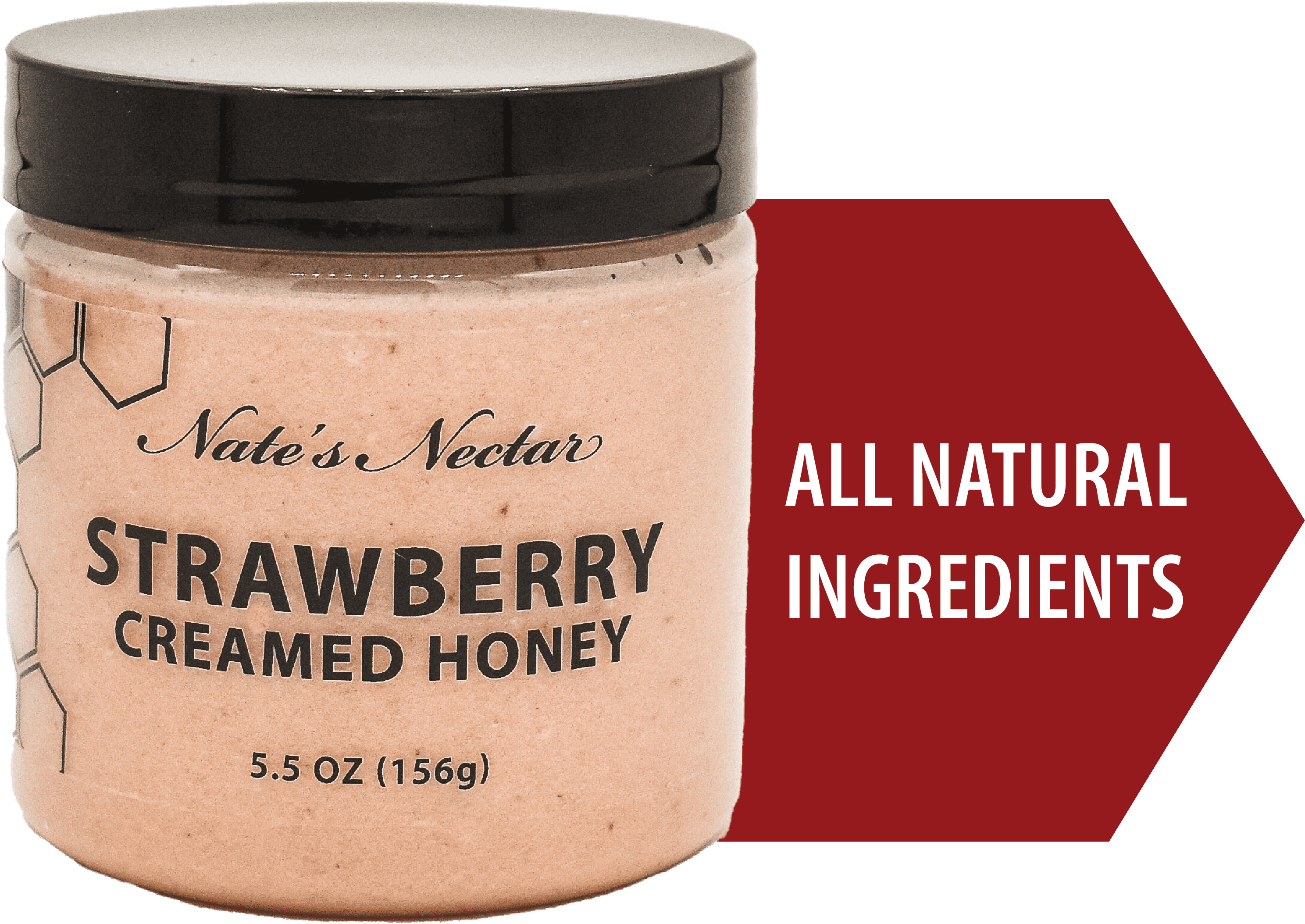 Nate's Nectar Strawberry Creamed Honey, Raw Spreadable, 5.5 oz ...