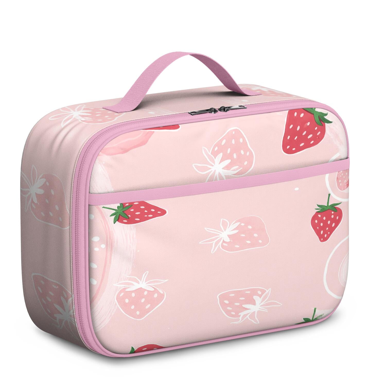 Strawberry Cute Men Lunch Box for School Reusable Food Carry Bag for ...