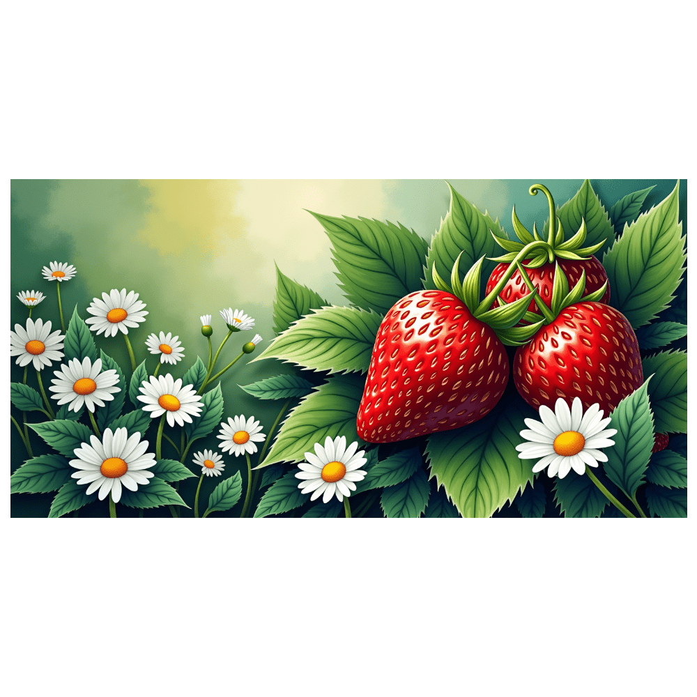Strawberry Daisy Themed Banner Background Decor Party Supplies for ...