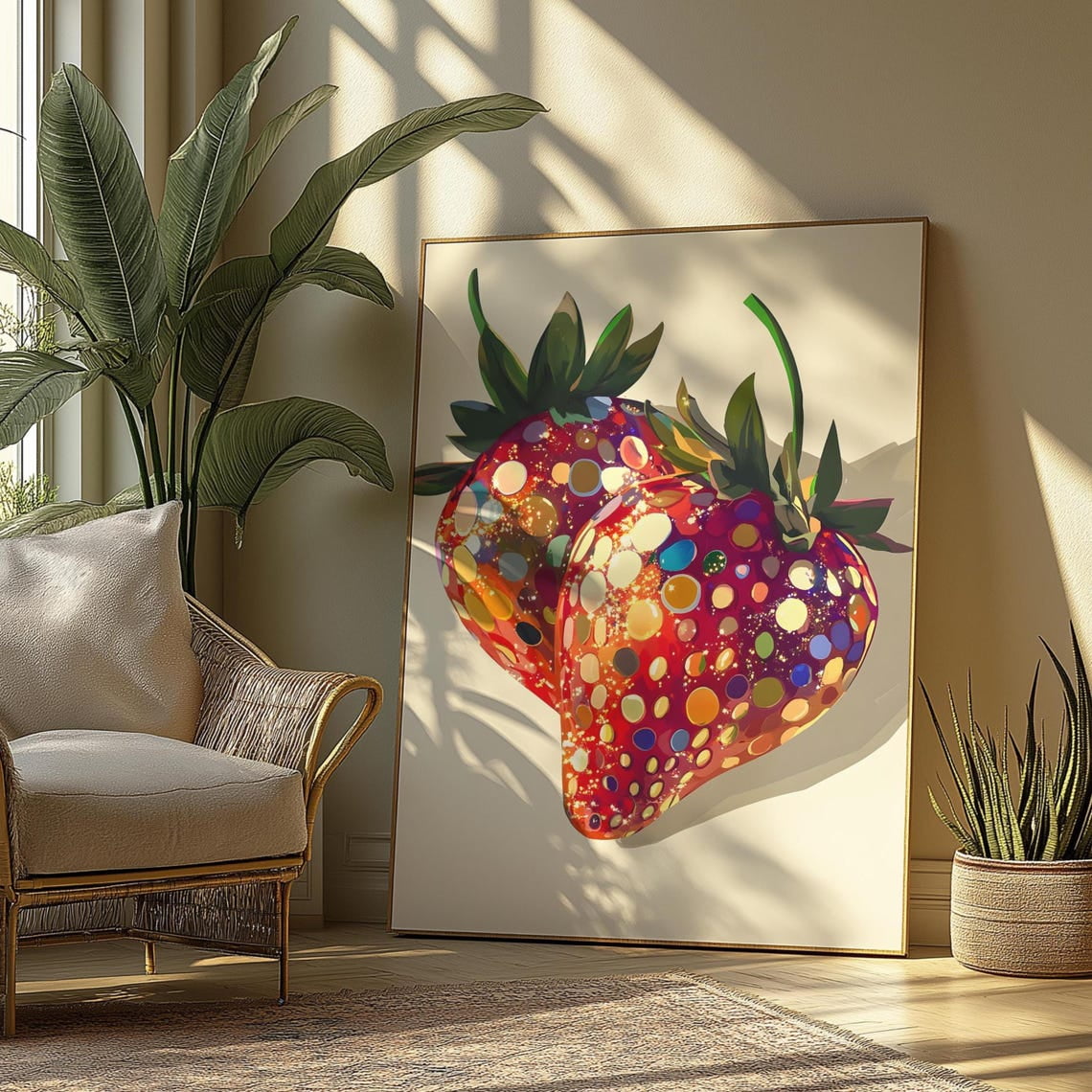 Strawberry Disco Ball Poster Fun Kitchen Wall Art, 12x18 UNFRAMED ...