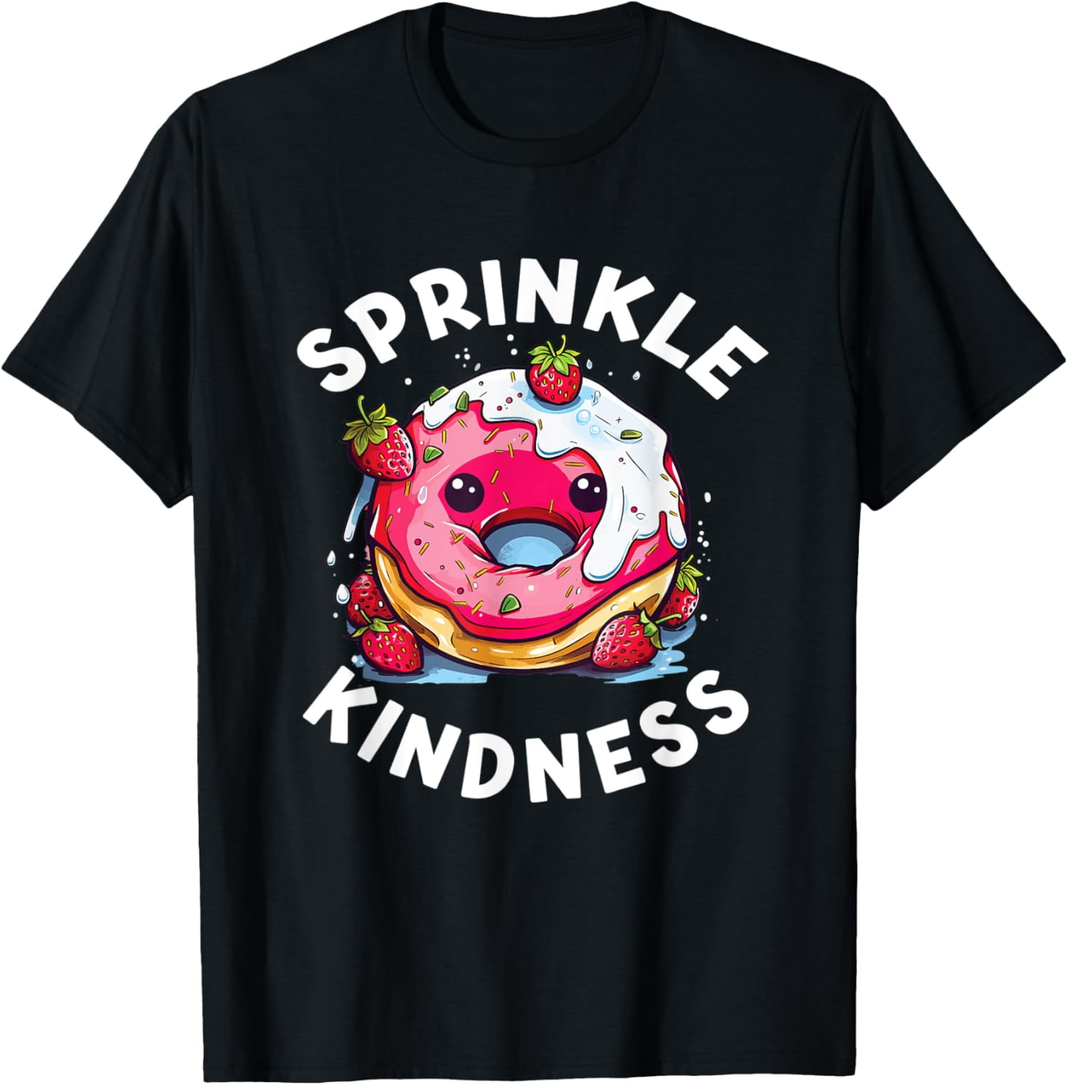 Strawberry Doughnut Lover Costume Sprinkle Kindness Donut T-Shirt ...