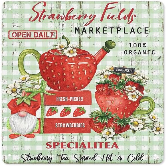 Strawberry Fields Sign, Fruit Sign, Fruit Wreath Attachment Home Wall ...