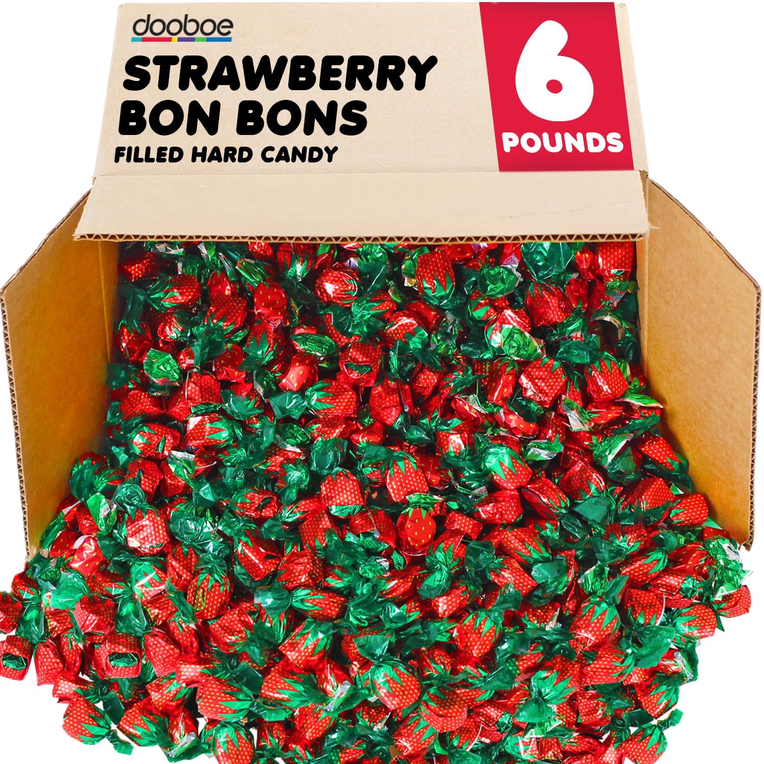Strawberry Filled Hard Candy - 6 Pounds - Bulk Individually Wrapped ...
