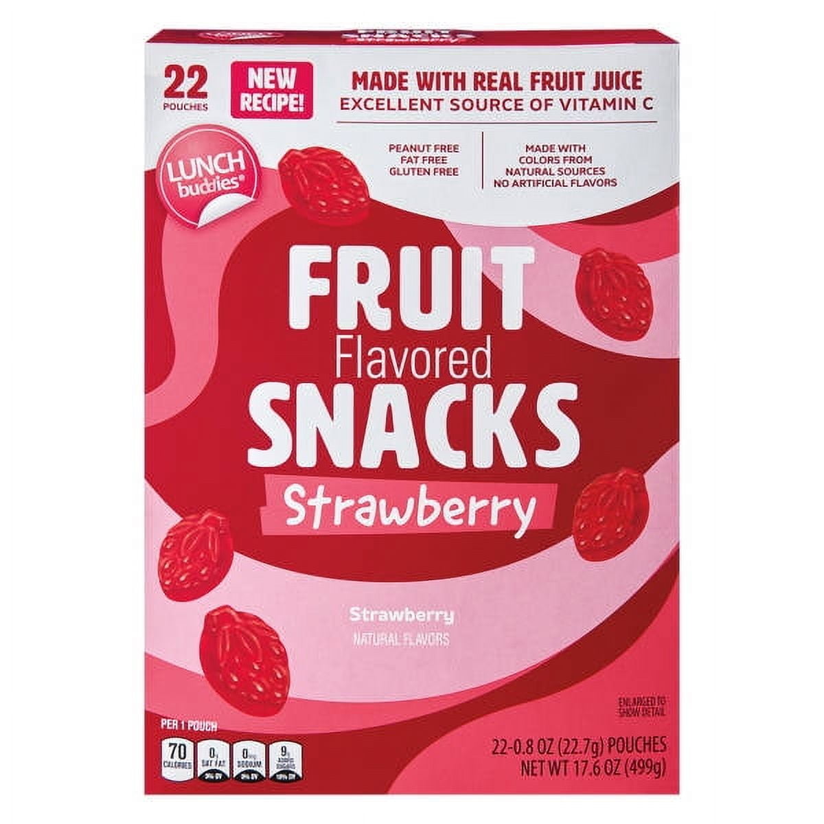 Lunch Buddies Strawberry Flavored Fruit Snacks, 22 count - Pack of 2 ...
