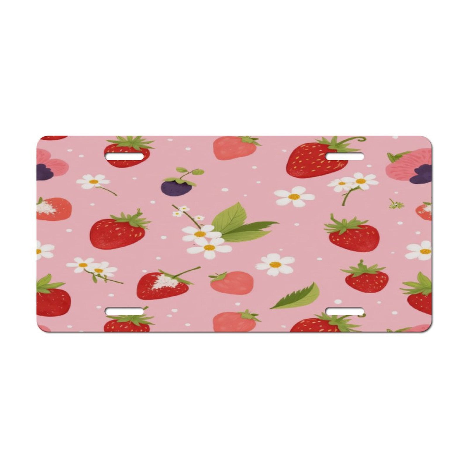 Strawberry Floral Pattern Car Decorative Front License Plate,Vanity Tag ...