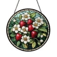 Strawberry Floral Window Hanging – Stained Glass Style Rustic Art ...