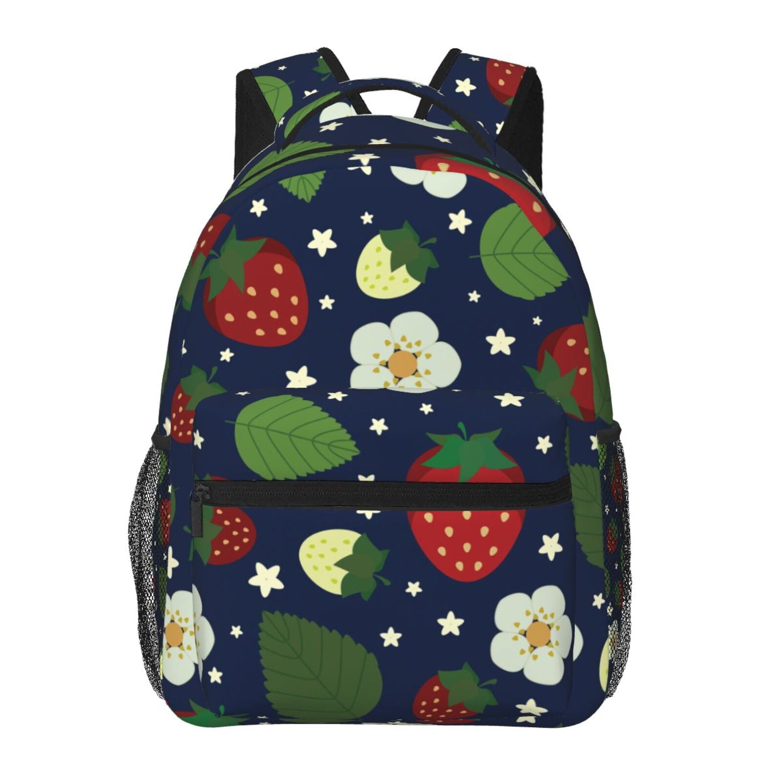 Strawberry Flower Backpack for Men Women Laptop Backpack Hiking ...