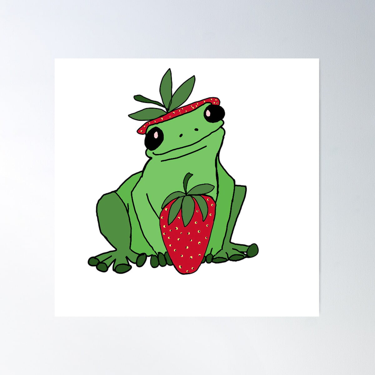 Strawberry Froggo Poster Wall Art, Modern Wall Decor For Living Room ...
