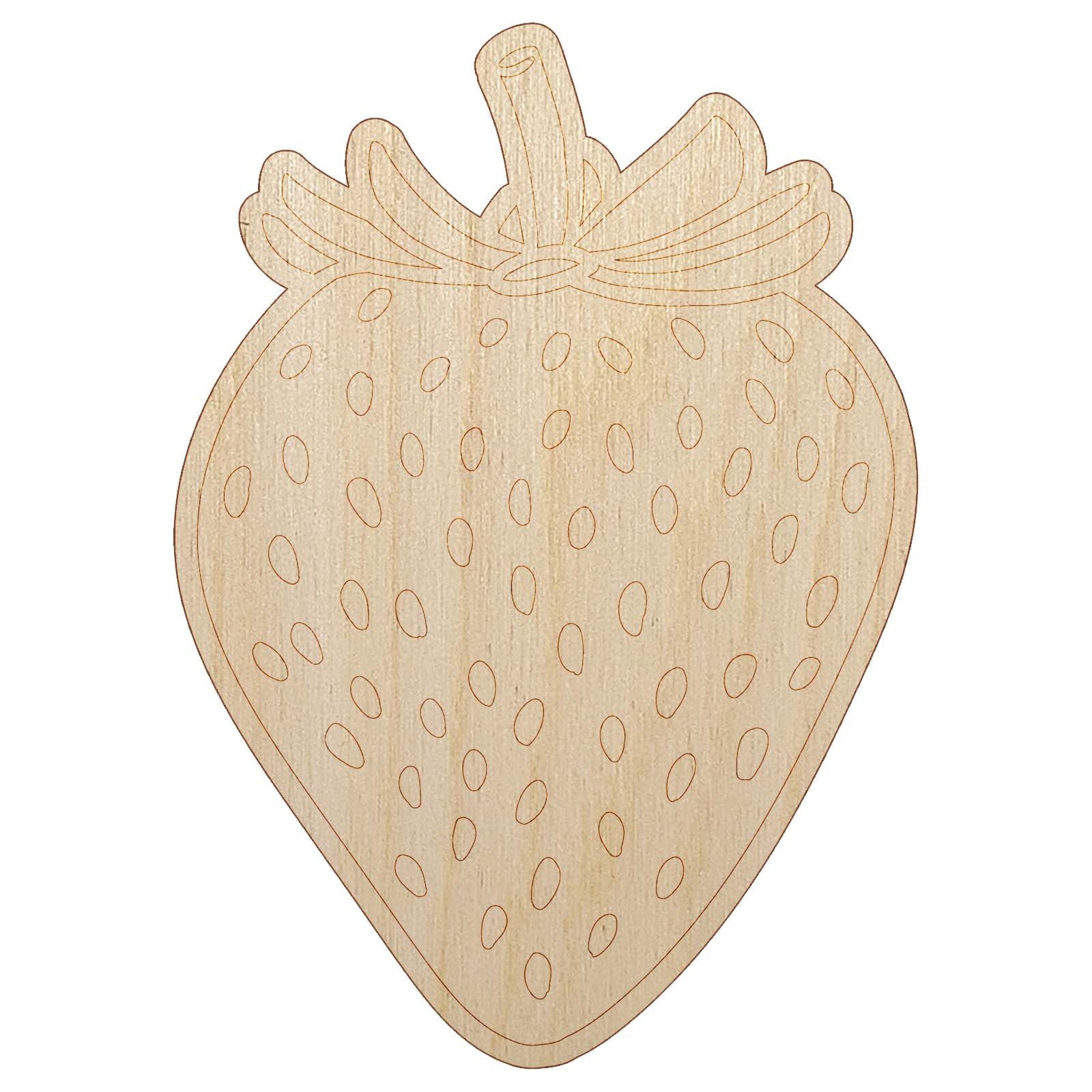 Strawberry Fruit Drawing Wood Shape Unfinished Piece Cutout Craft DIY ...