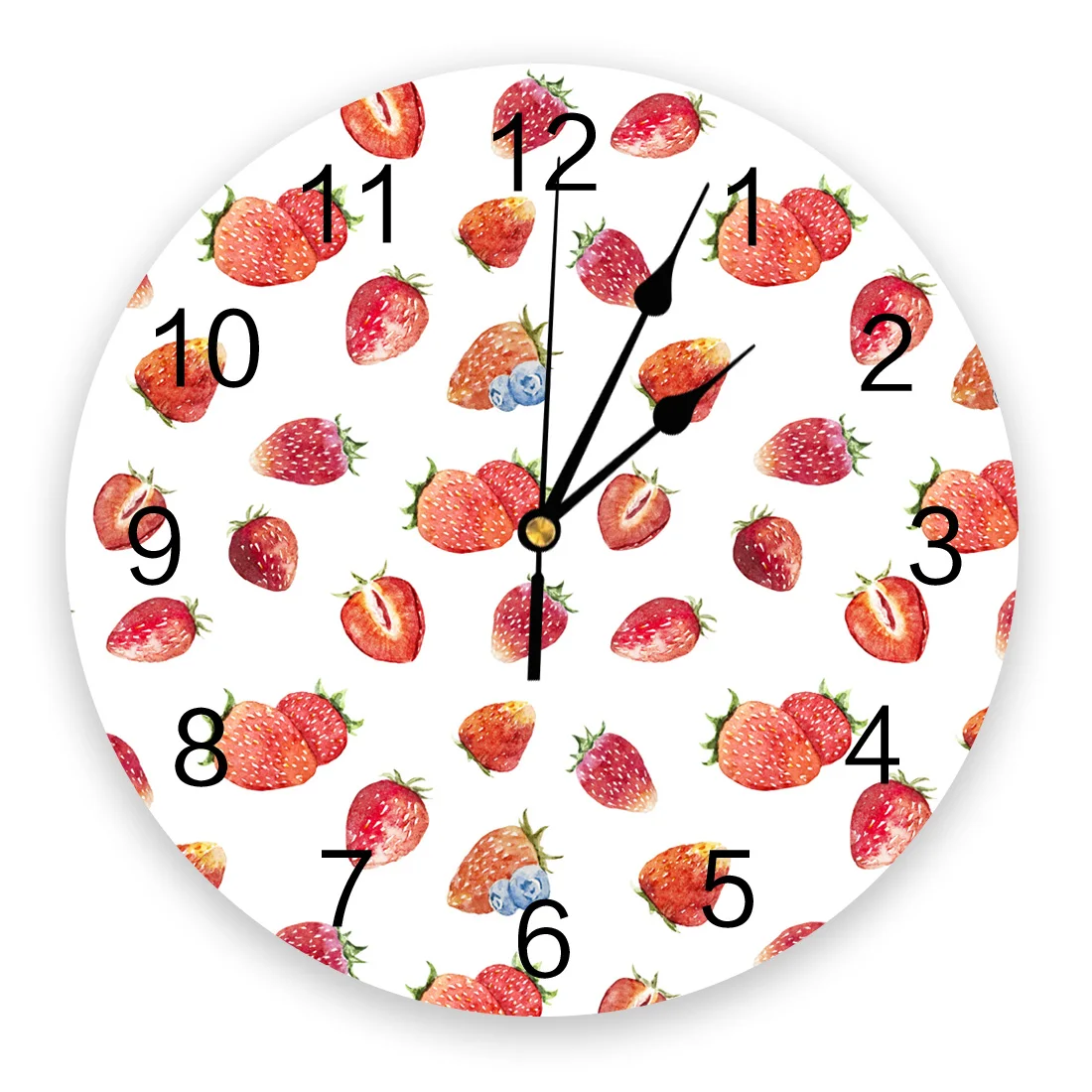 Strawberry Fruit Red Fresh Wall Clock Living Room Bedroom Wall Watch ...