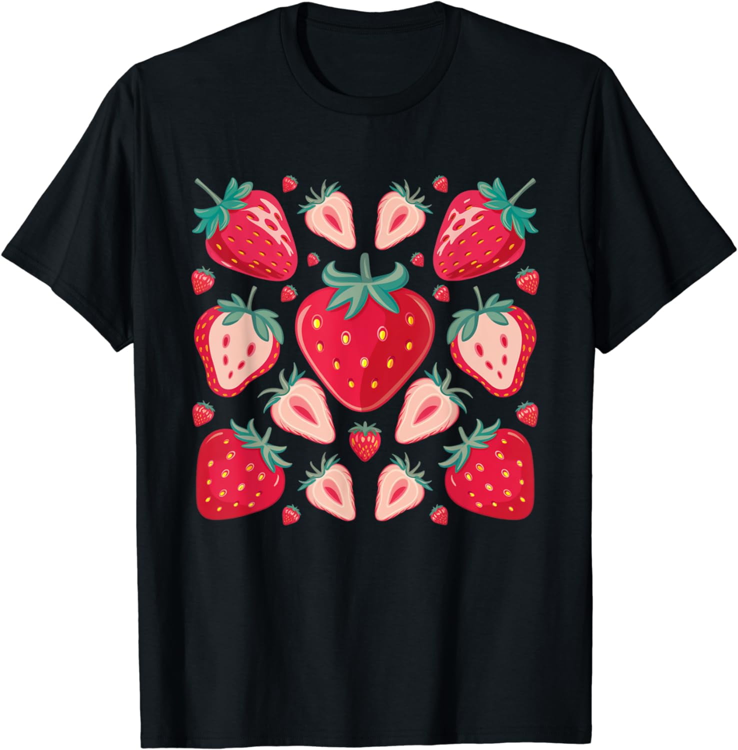 Strawberry Fruit Slices Strawberry Lover Summer Men Women T-Shirt ...