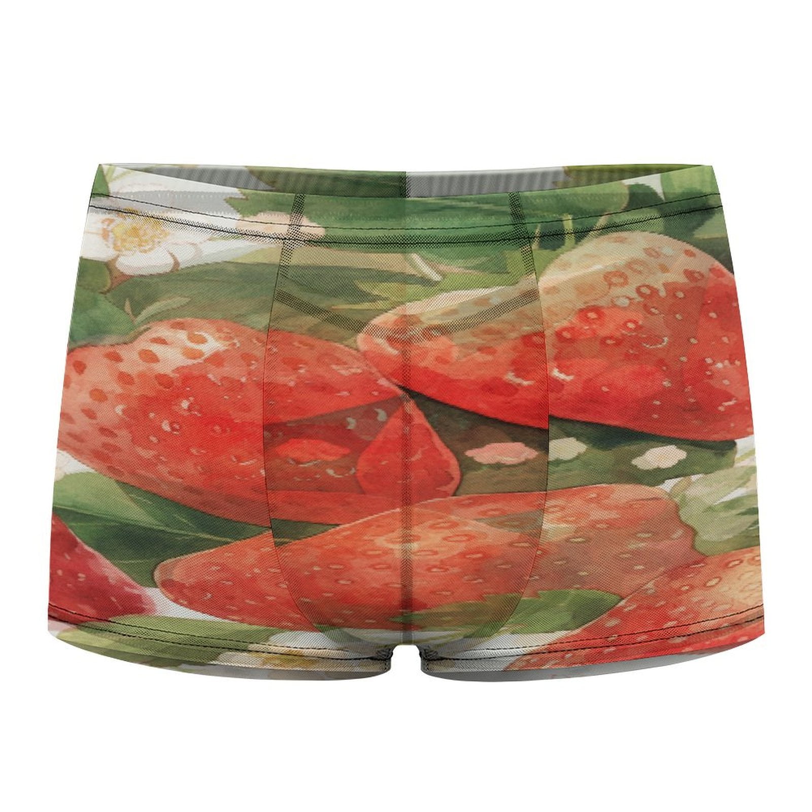 Strawberry Fruit Watercolor Men's Mesh Boxer Briefs Cooling Breathable ...