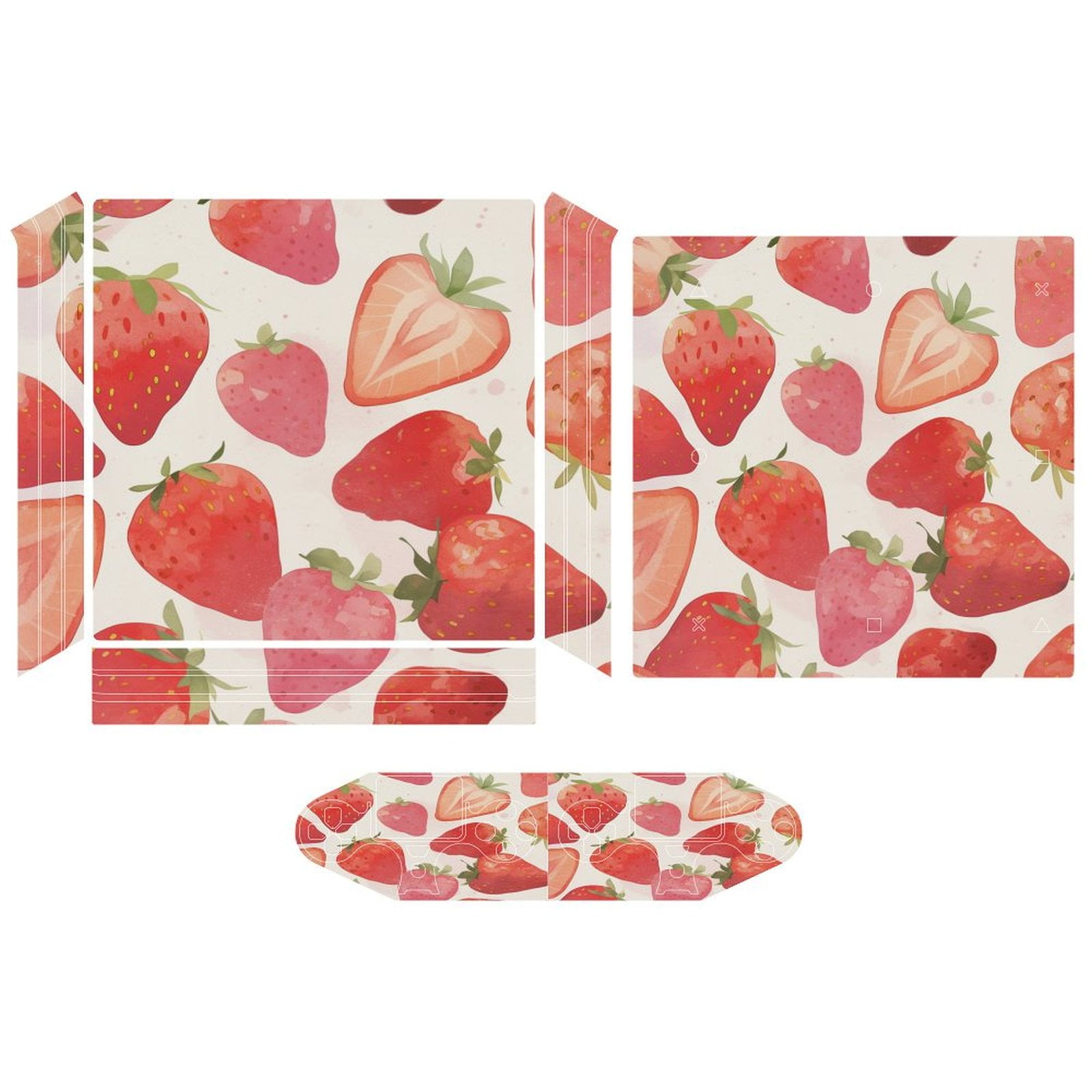 Strawberry Fruit Watercolor PS4/PS4 Pro/PS4 Slim Skin Sticker For Console And Controller Skins ...