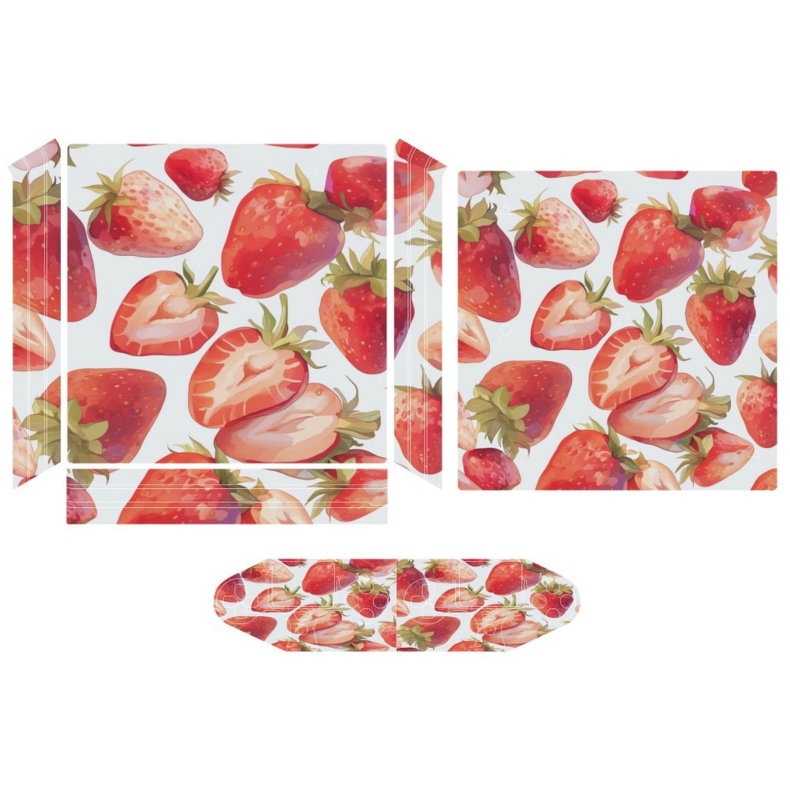 Strawberry Fruit Watercolor PS4/PS4 Pro/PS4 Slim Skin Sticker For Console And Controller Skins ...