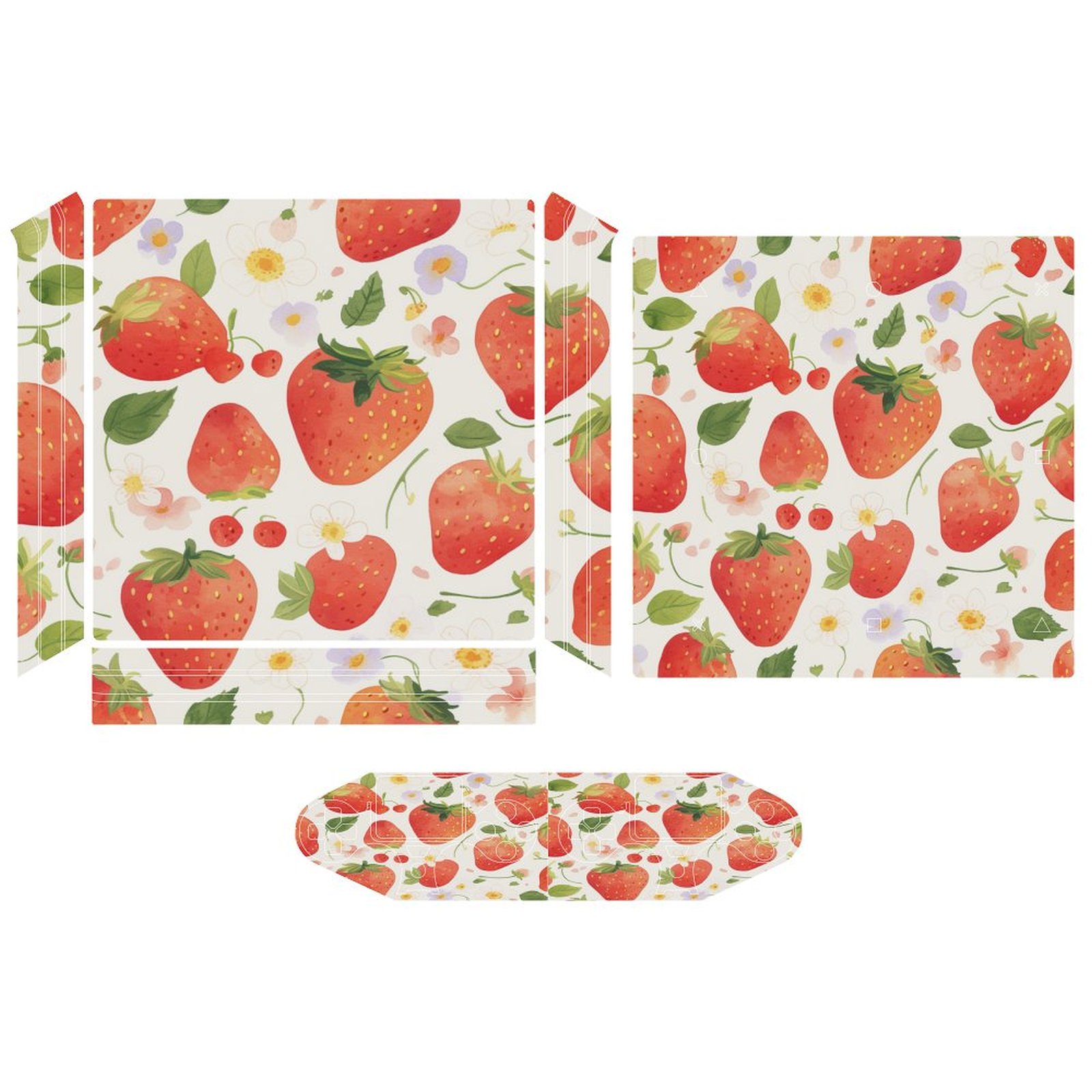 Strawberry Fruit Watercolor PS4/PS4 Pro/PS4 Slim Skin Sticker For Console And Controller Skins ...