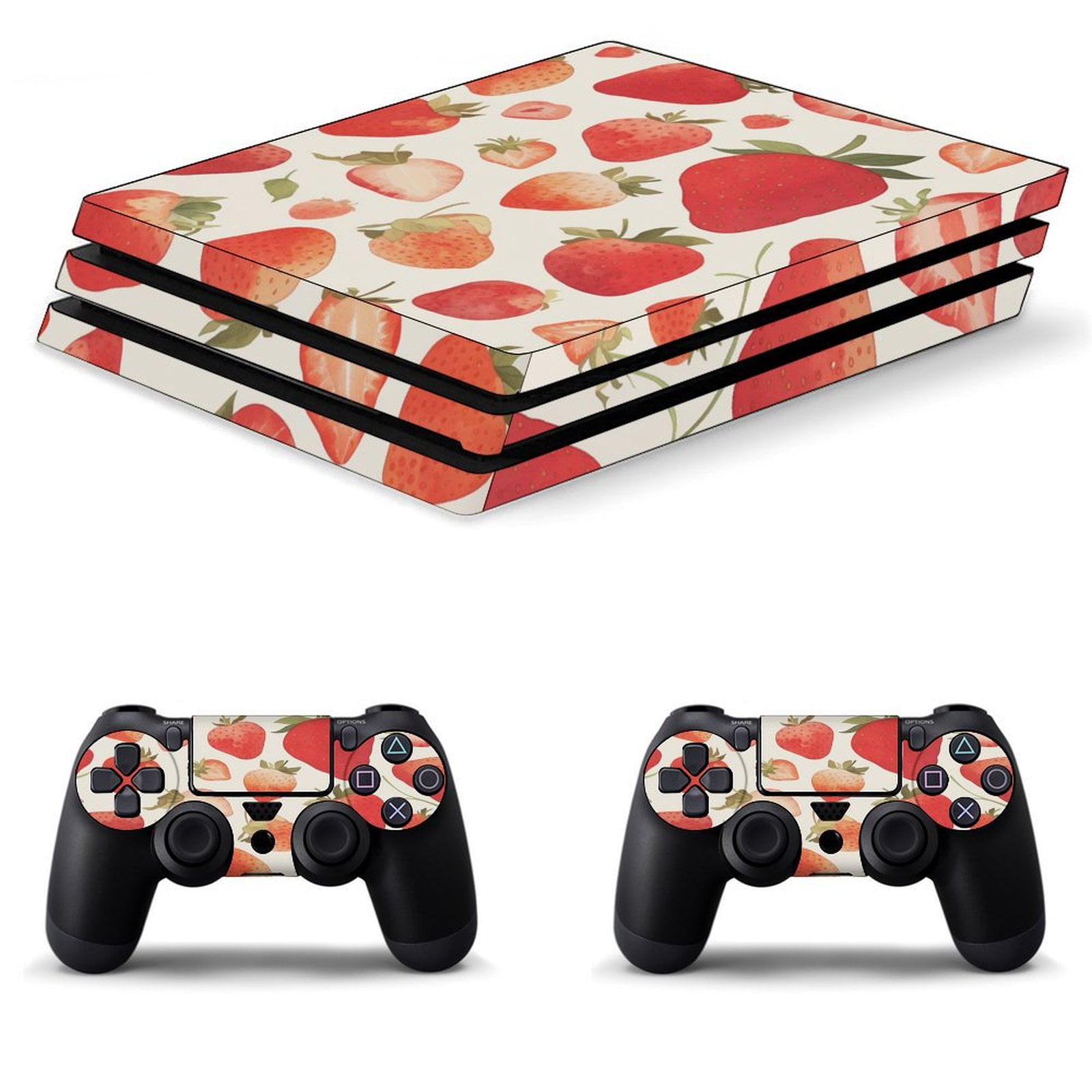 Strawberry Fruit Watercolor PS4/PS4 Pro/PS4 Slim Skin Sticker For ...