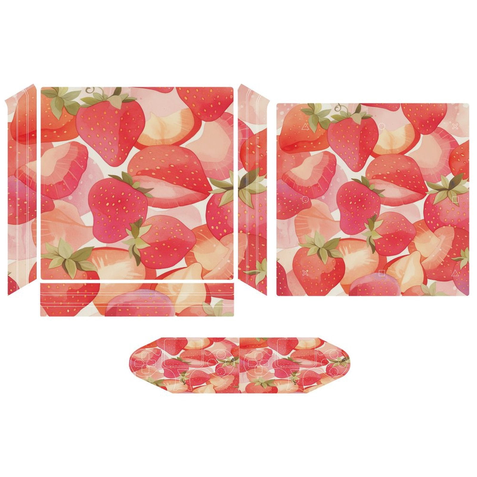 Strawberry Fruit Watercolor PS4/PS4 Pro/PS4 Slim Skin Sticker For Console And Controller Skins ...