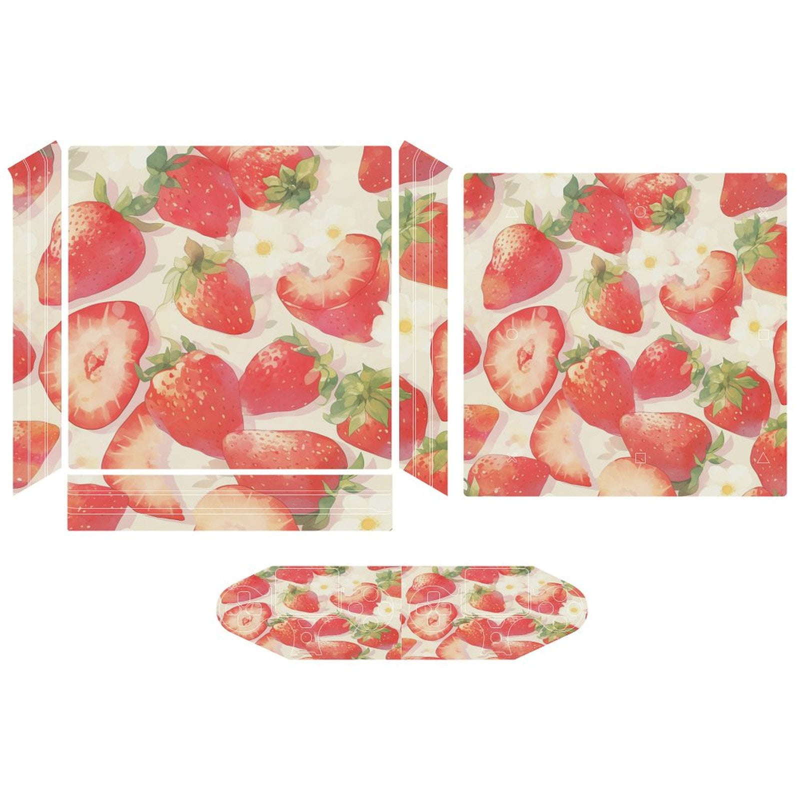 Strawberry Fruit Watercolor PS4/PS4 Pro/PS4 Slim Skin Sticker For Console And Controller Skins ...