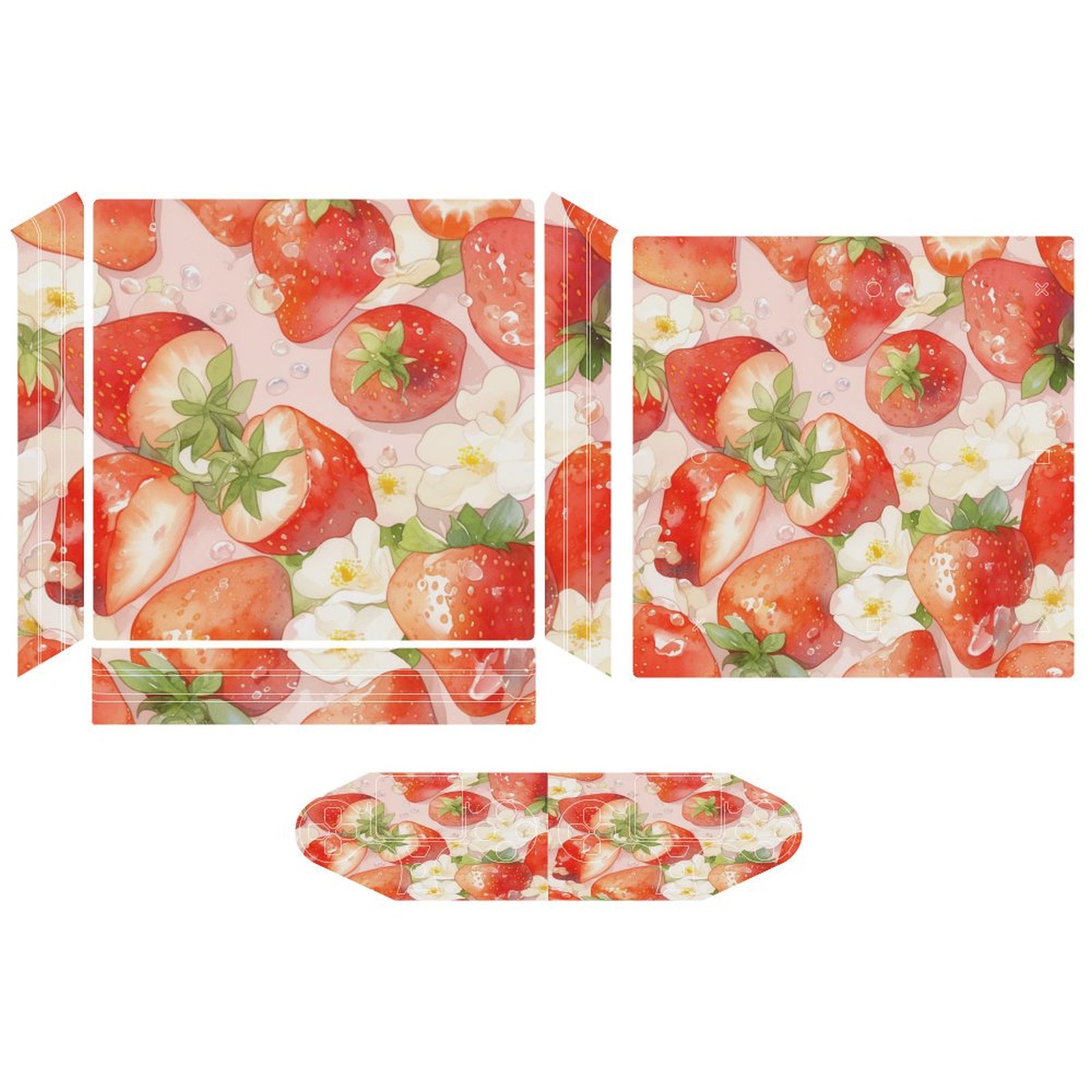 Strawberry Fruit Watercolor PS4/PS4 Pro/PS4 Slim Skin Sticker For ...