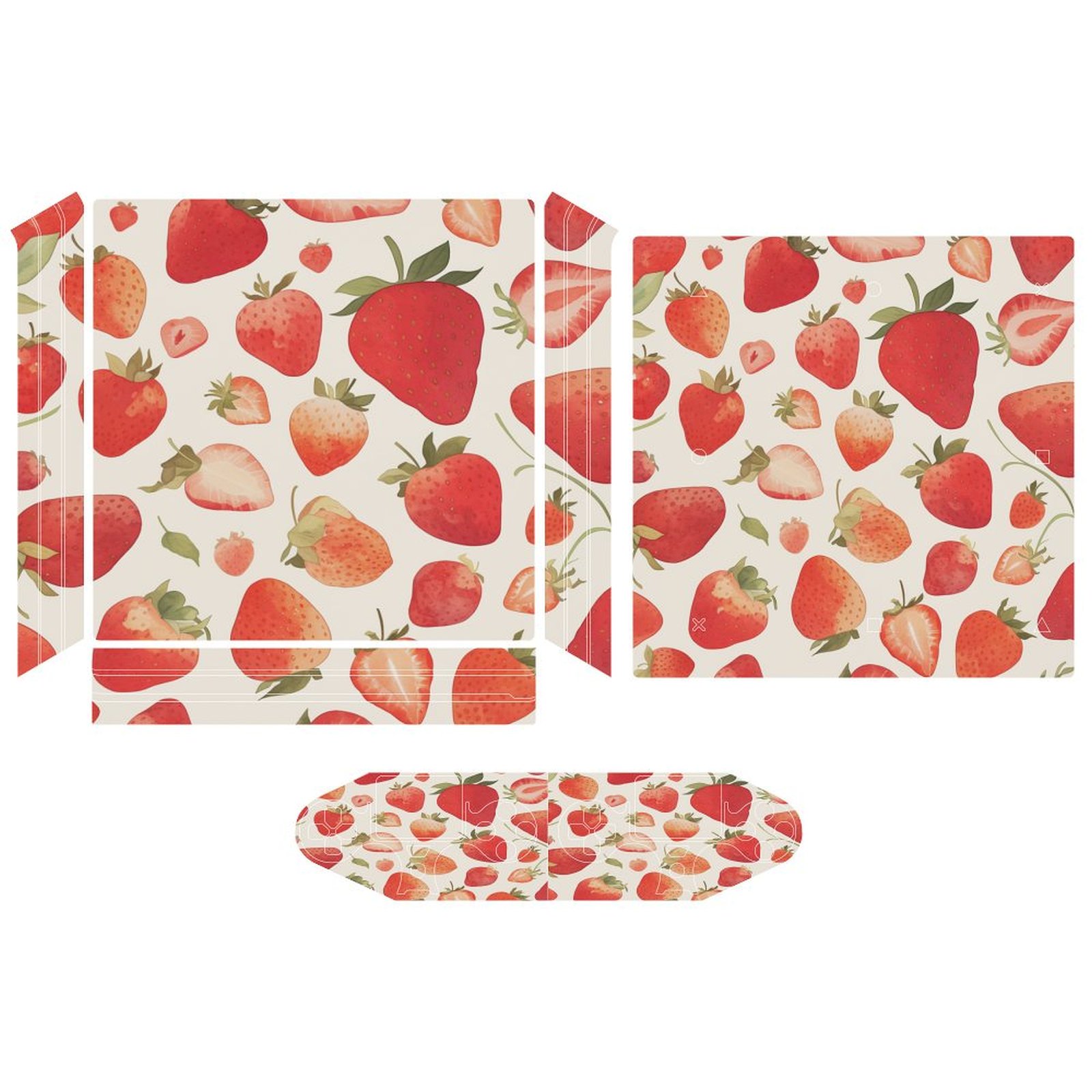 Strawberry Fruit Watercolor PS4/PS4 Pro/PS4 Slim Skin Sticker For Console And Controller Skins ...